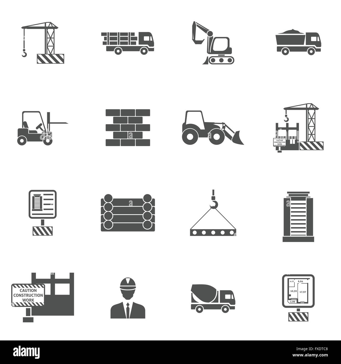Construction Icons Flat Stock Vector Image & Art - Alamy