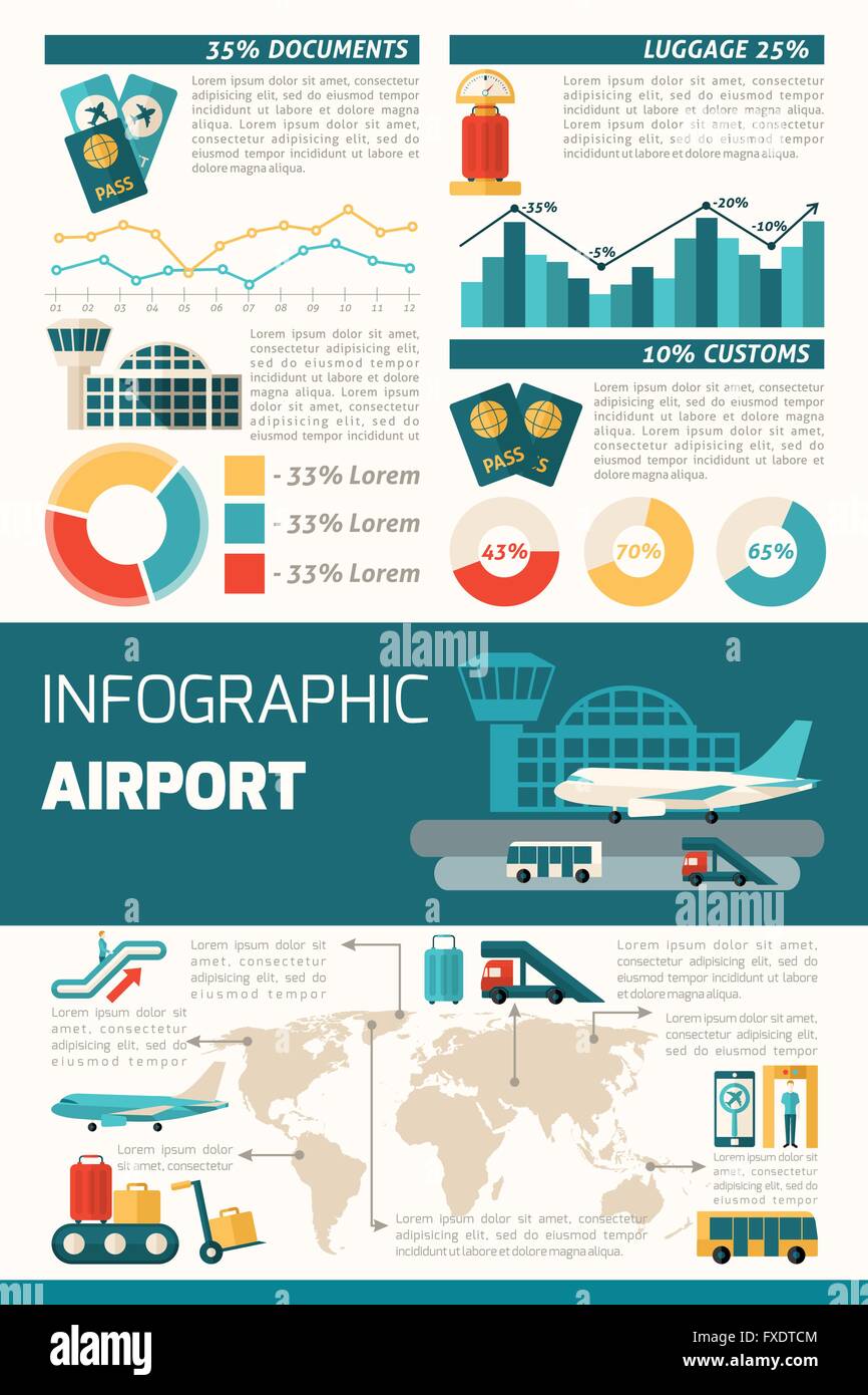 Airport infographics set hi-res stock photography and images - Alamy