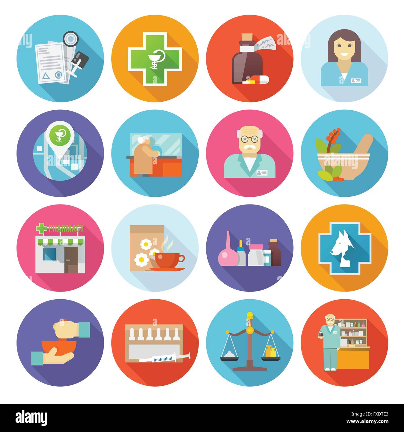 Pharmacist Icons Set Stock Vector Image & Art - Alamy