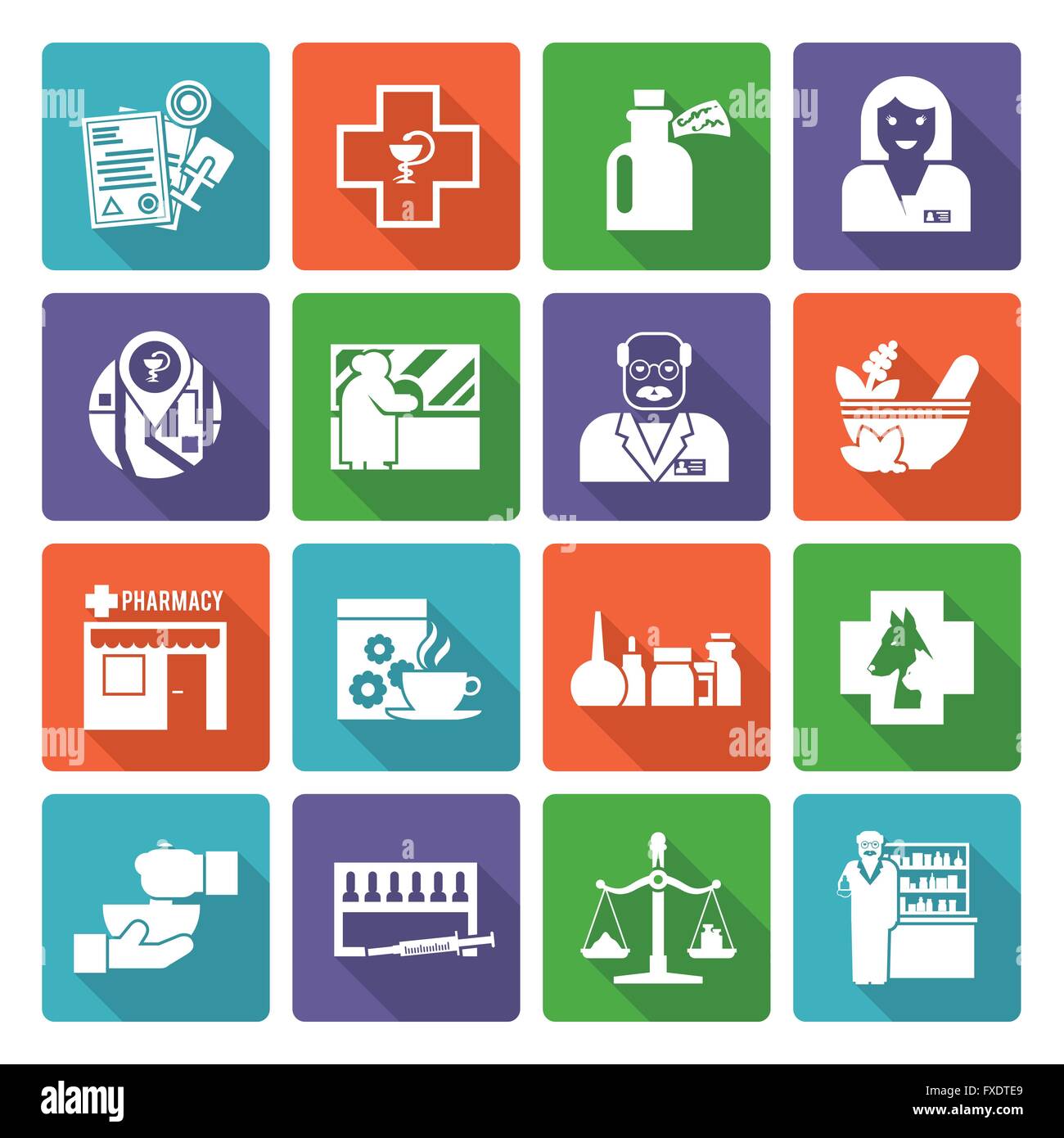 Pharmacist Icons Set Stock Vector Image & Art - Alamy