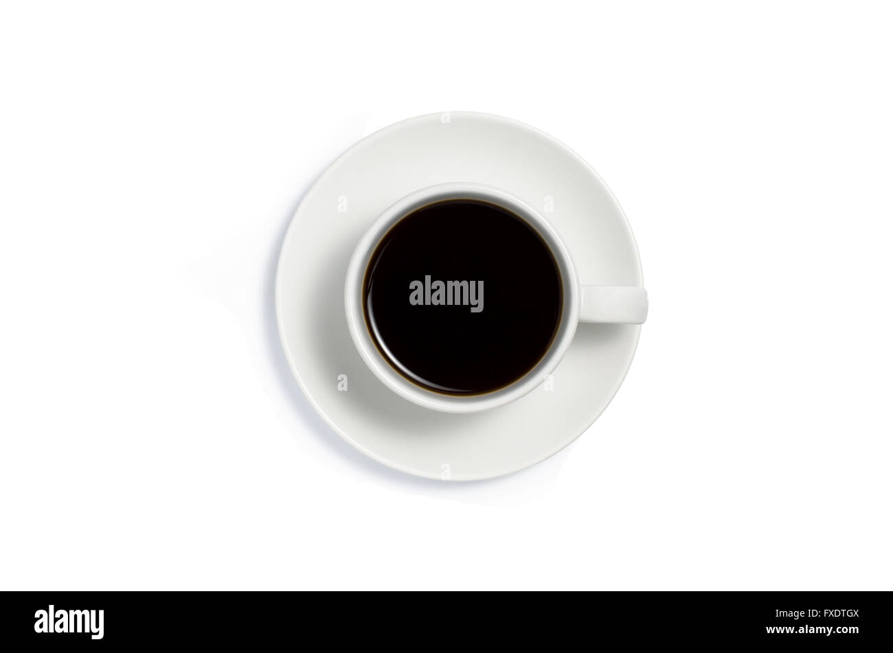 Top view of a cup of coffee, isolate on white with clipping path Stock ...