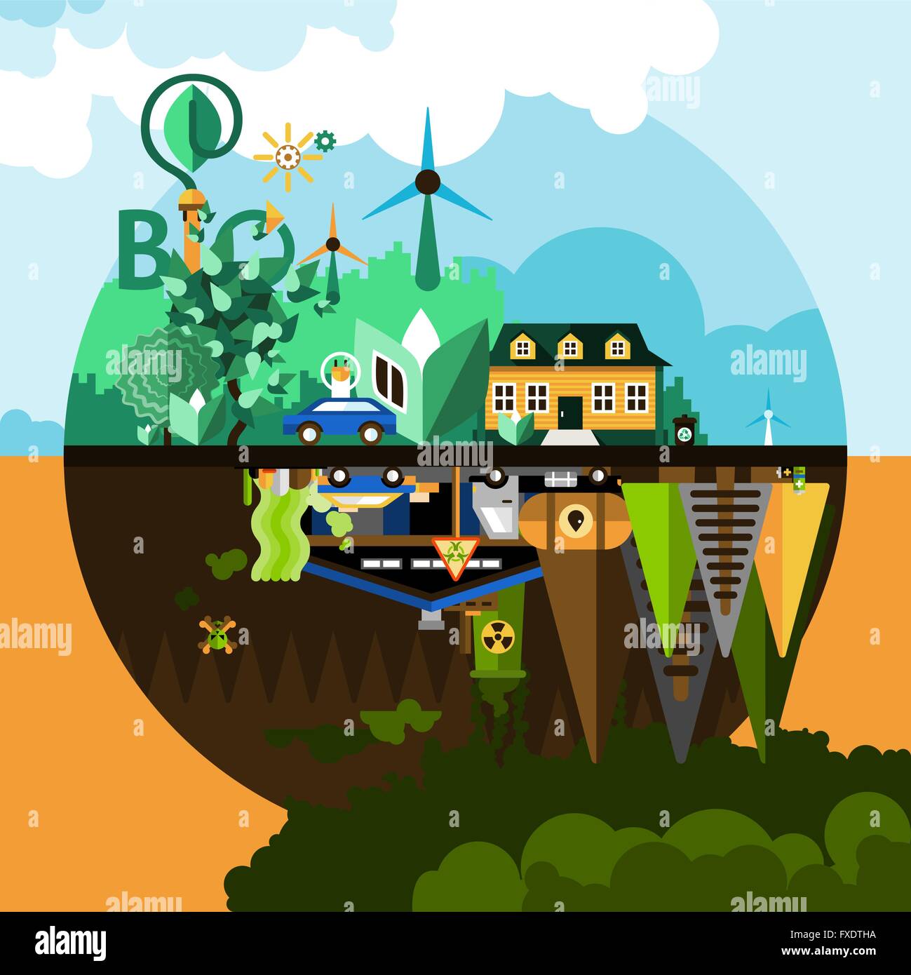 Pollution Concept Background Stock Vector Image & Art - Alamy