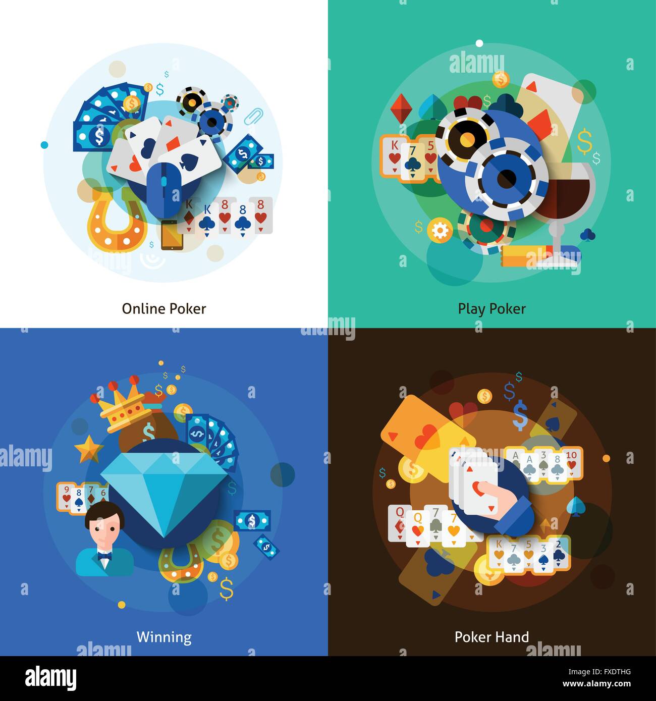 Full house poker Stock Vector Images - Alamy