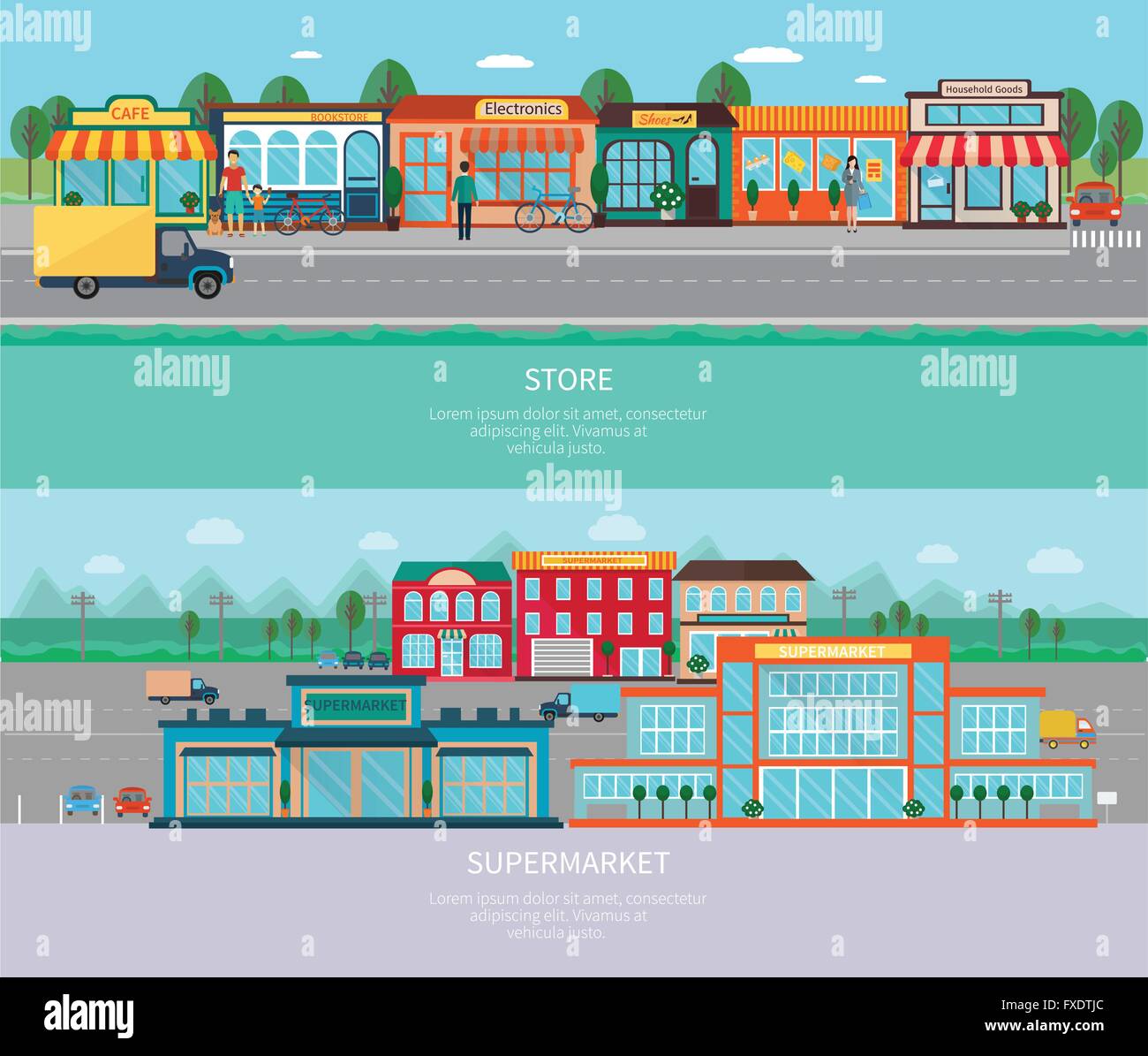 Store and supermarket banners set Stock Vector Image & Art - Alamy