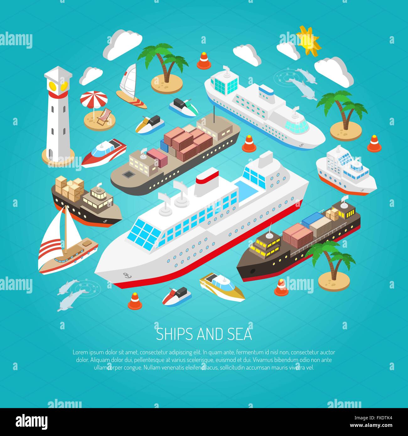 Sea and ships concept Stock Vector Image & Art - Alamy