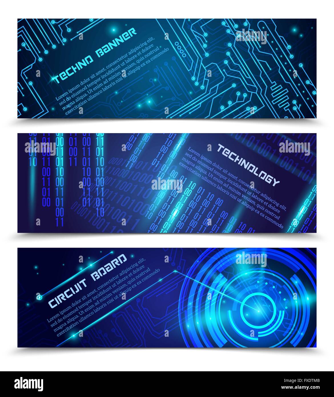 Circuit Banner Set Stock Vector Image & Art - Alamy
