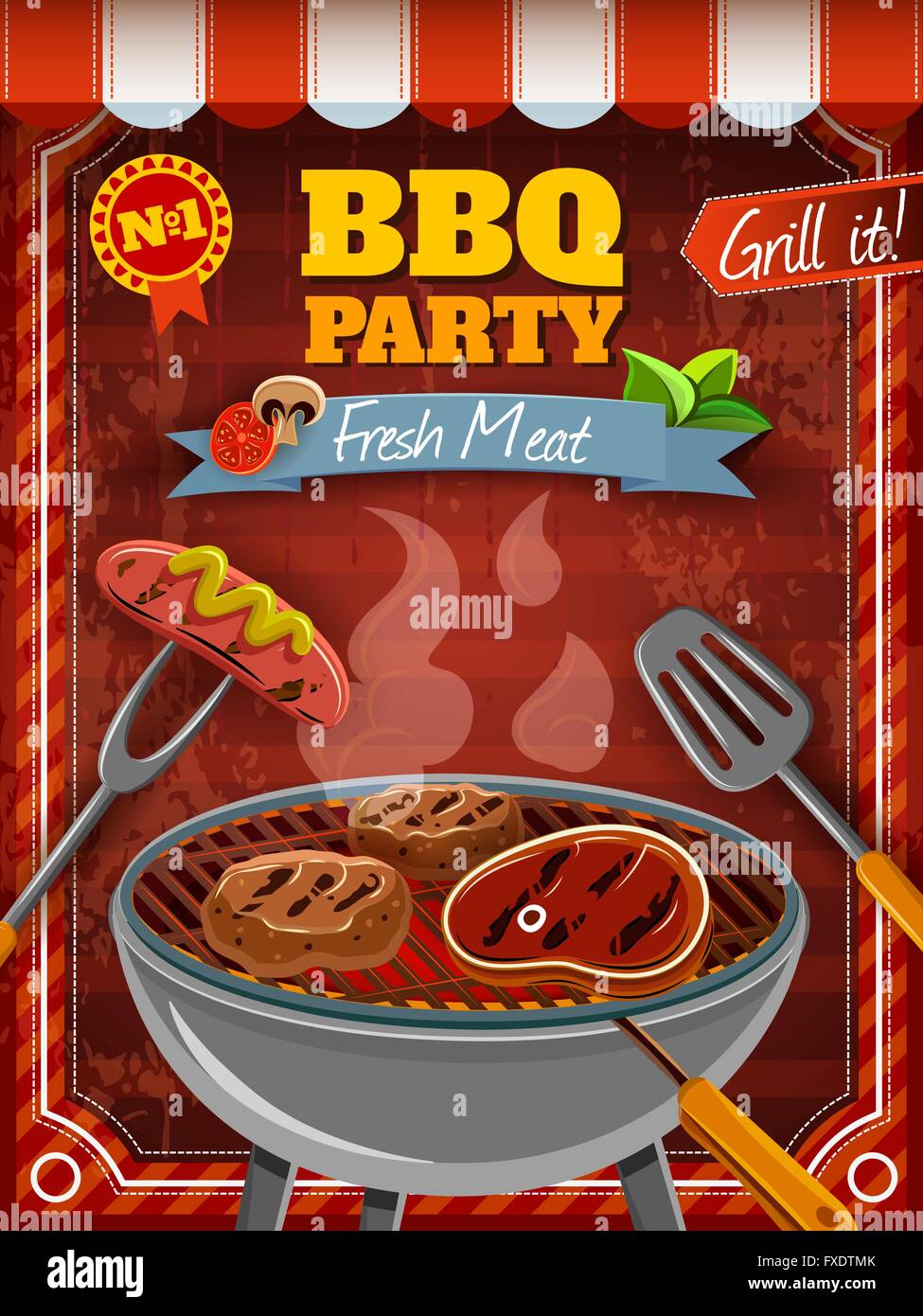 Barbecue Party Poster Stock Vector Image & Art - Alamy