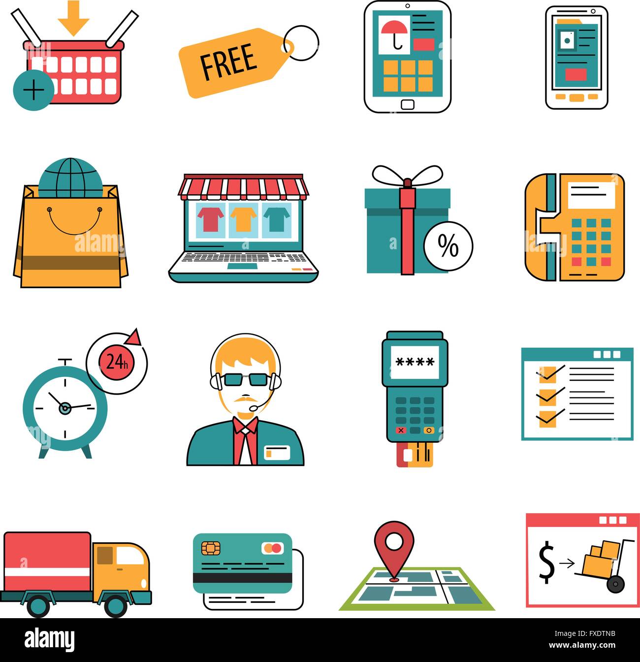 Online Icons Outline Set Stock Vector Image & Art - Alamy