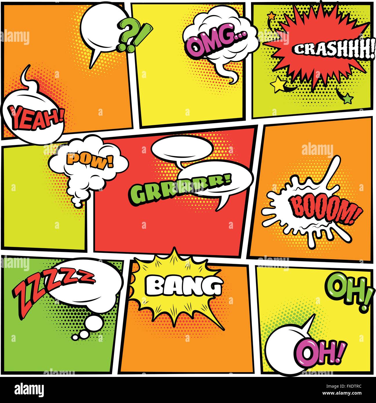 Comics bubbles bright colors collection Stock Vector Image & Art - Alamy