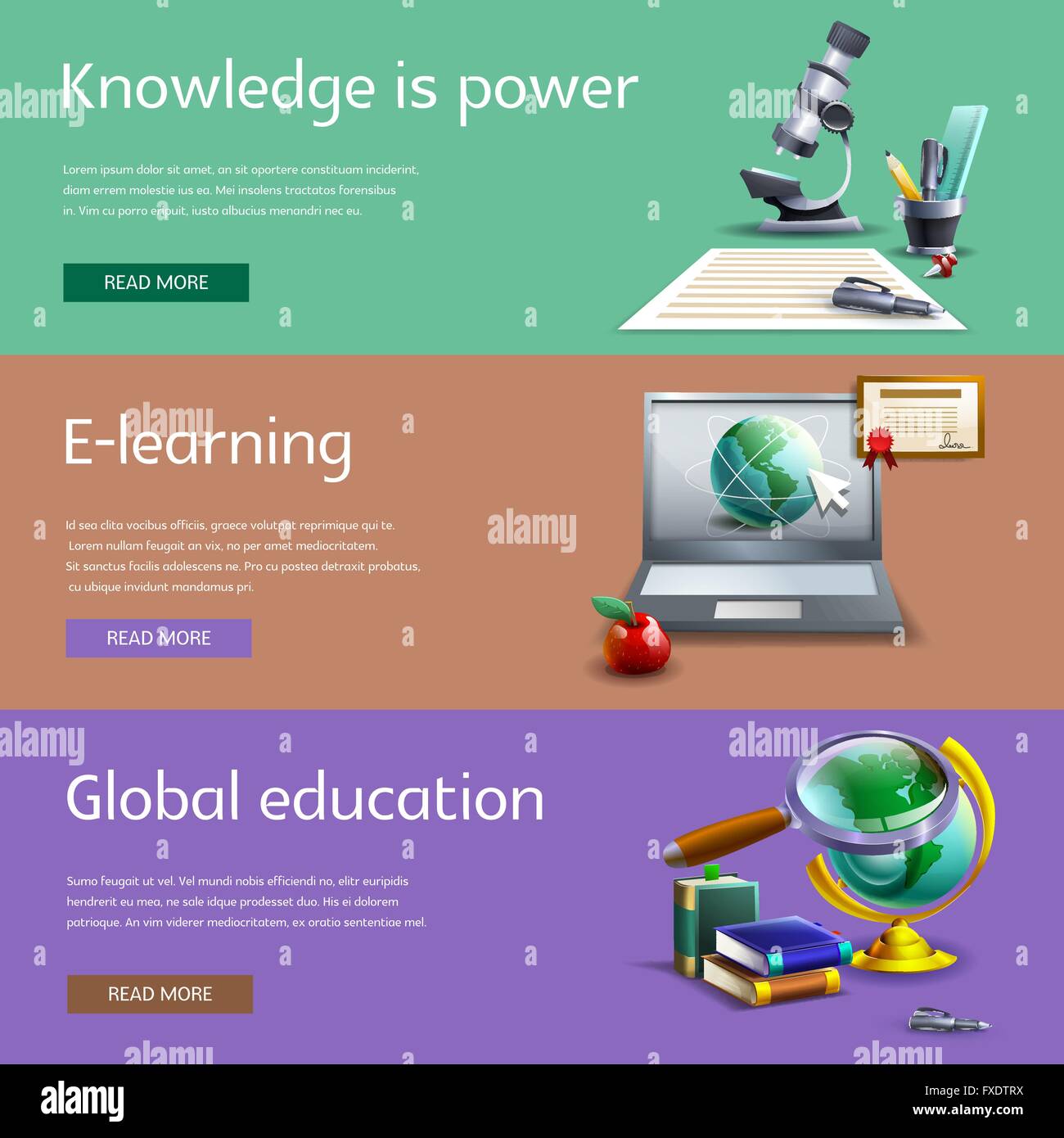Education and study banners set Stock Vector Image & Art - Alamy