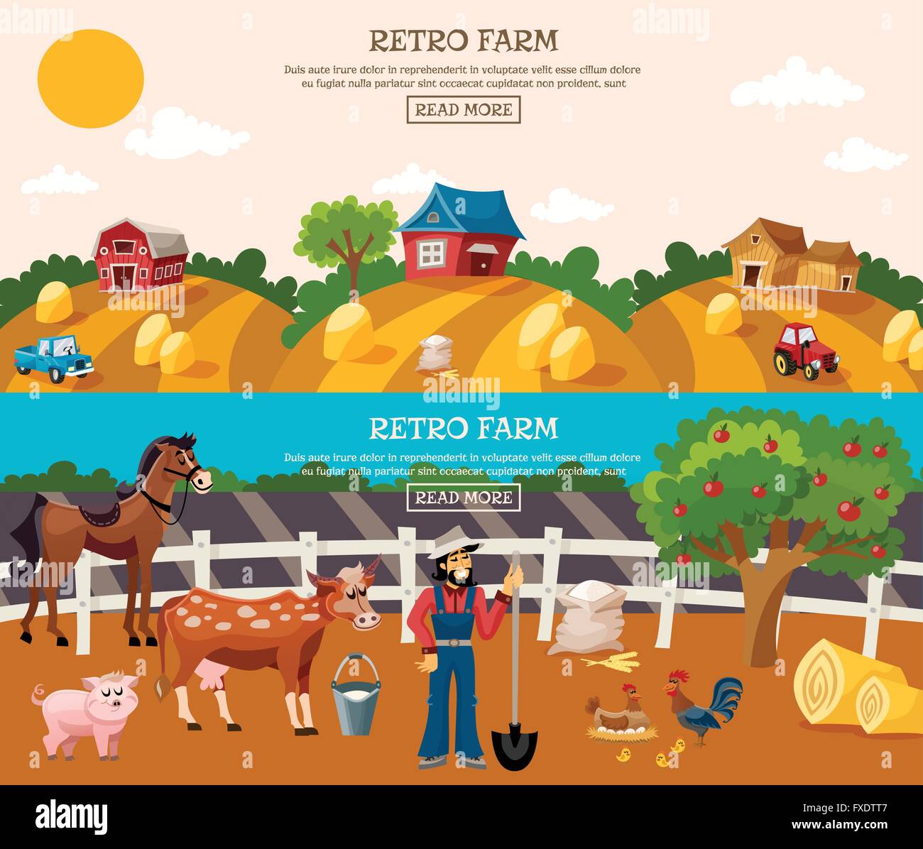Farm Banner Set Stock Vector Image & Art - Alamy