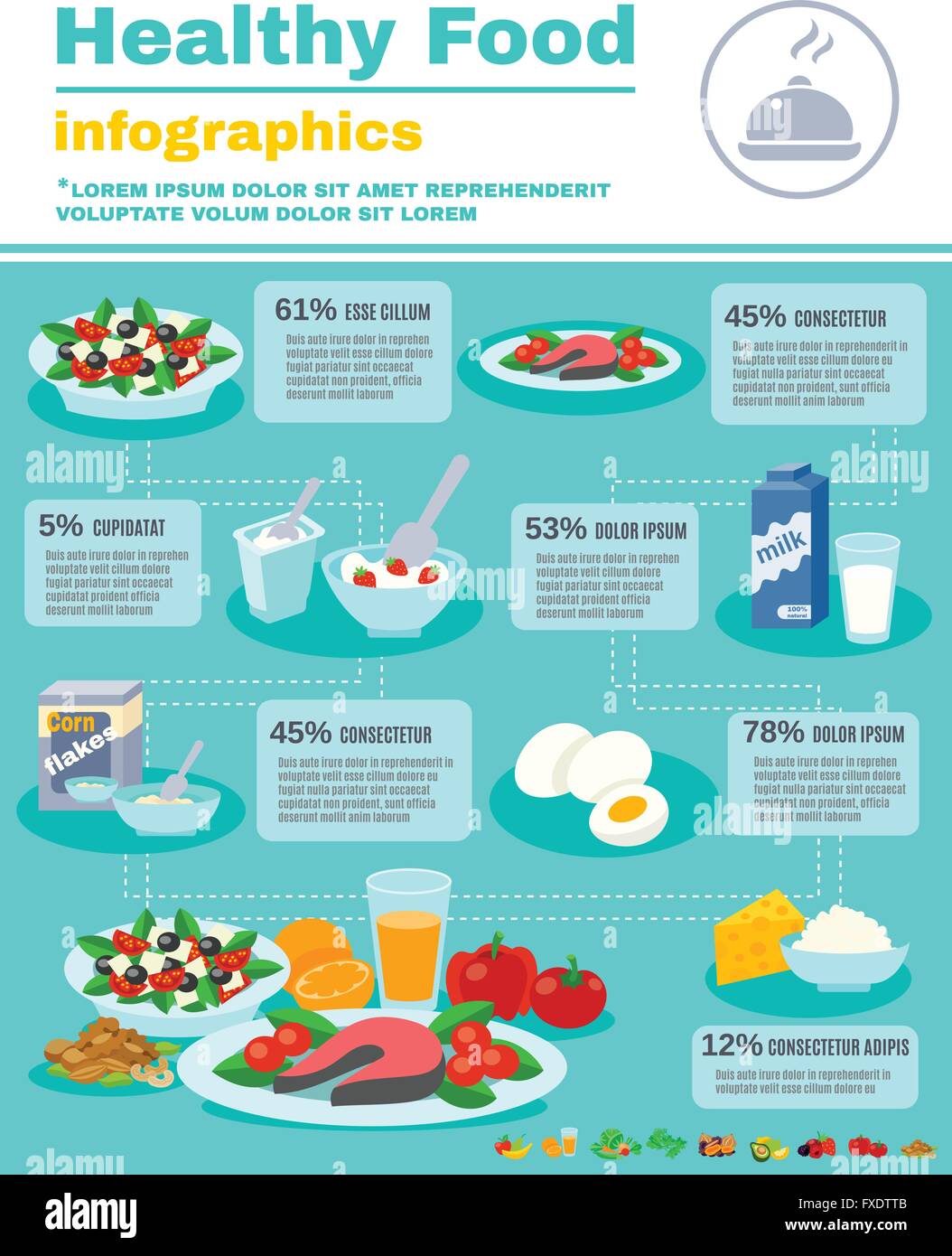 Healthy Food Infographics Stock Vector Image & Art - Alamy