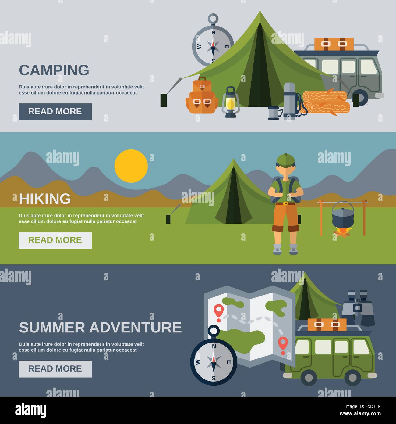 Camping Banner Set Stock Vector Image & Art - Alamy
