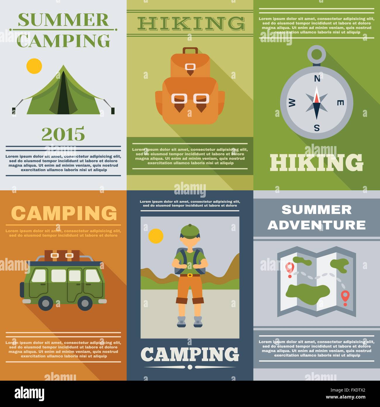 Camping Poster Set Stock Vector Image & Art - Alamy