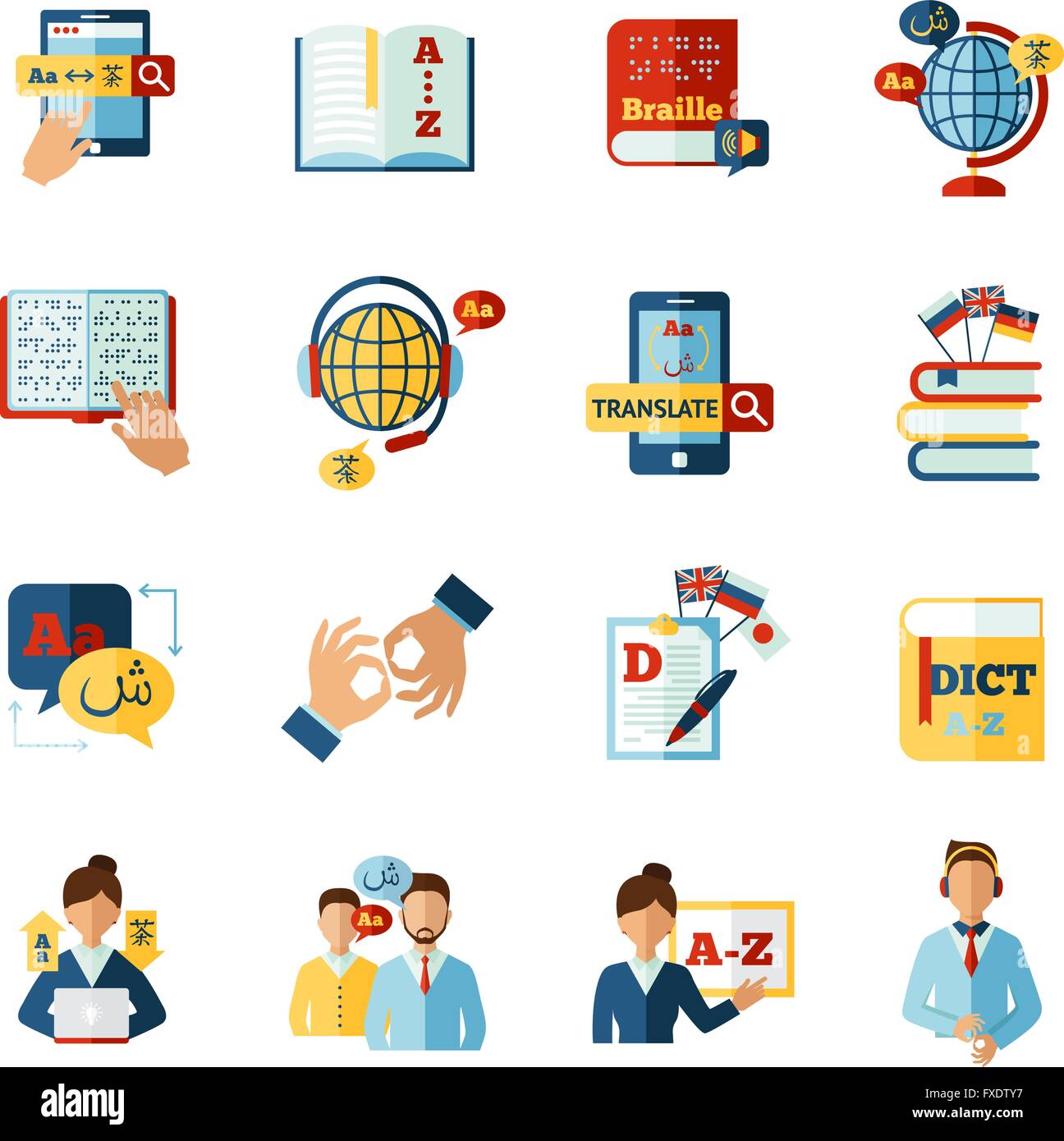 Translator Icons Set Stock Vector Image & Art - Alamy