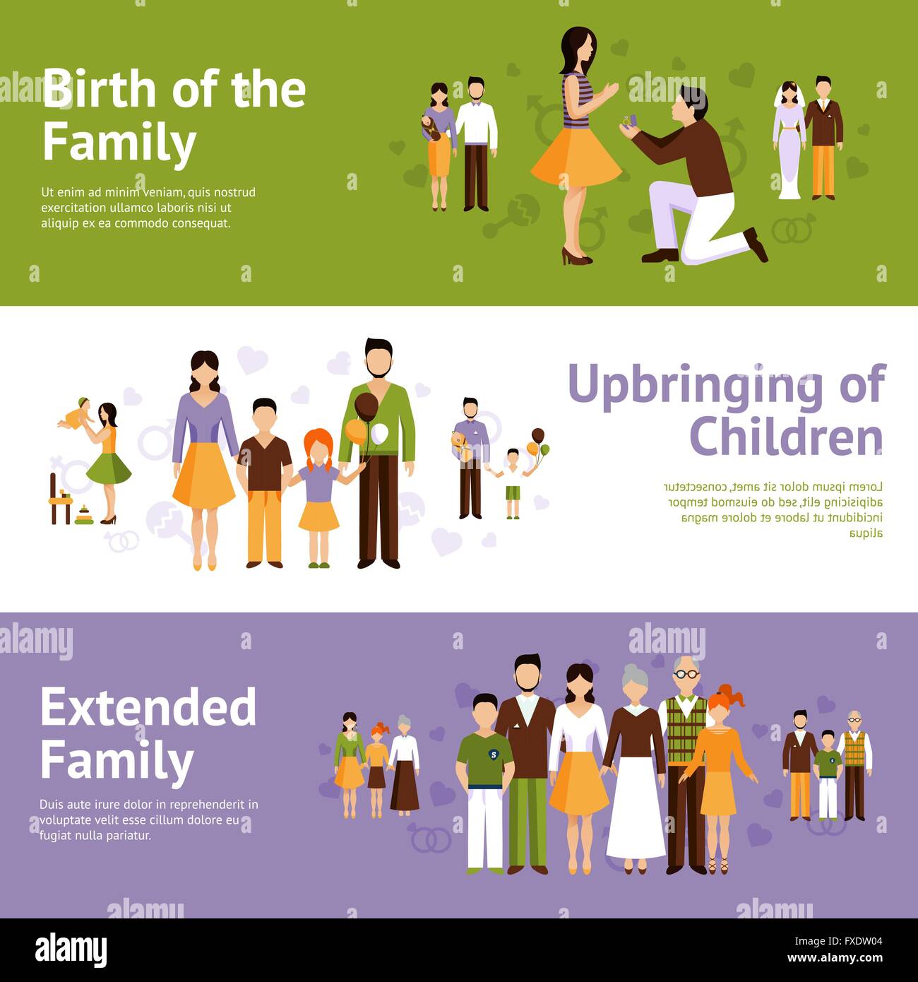 Family Banner Set Stock Vector Image & Art - Alamy