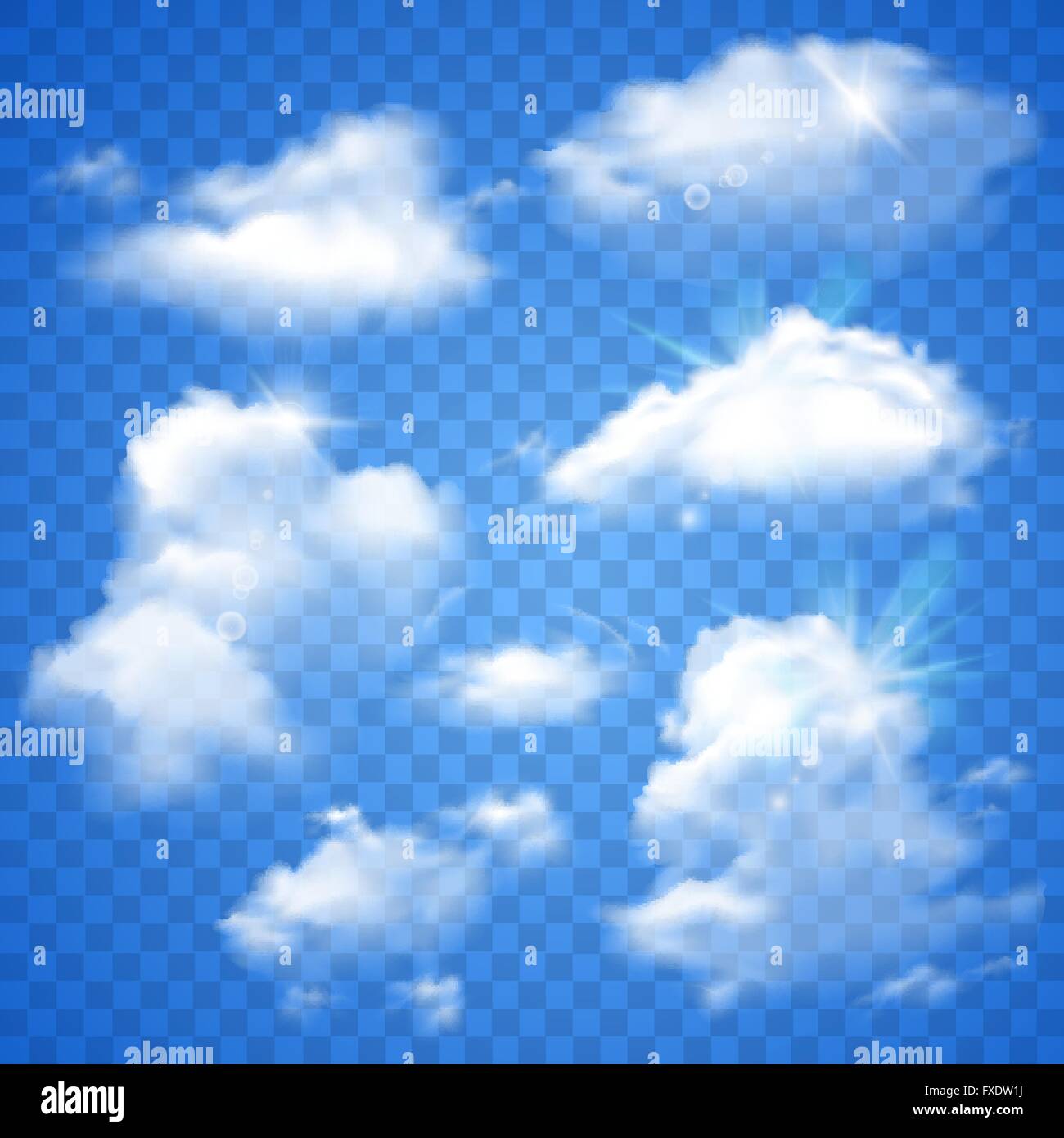 Realistic white weather clouds sun hi-res stock photography and images ...