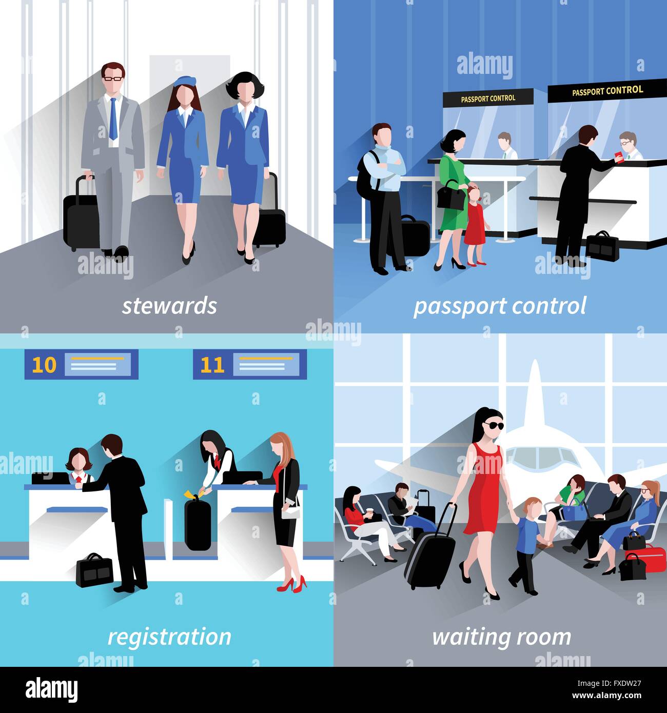 People In Airport Stock Vector Image & Art - Alamy