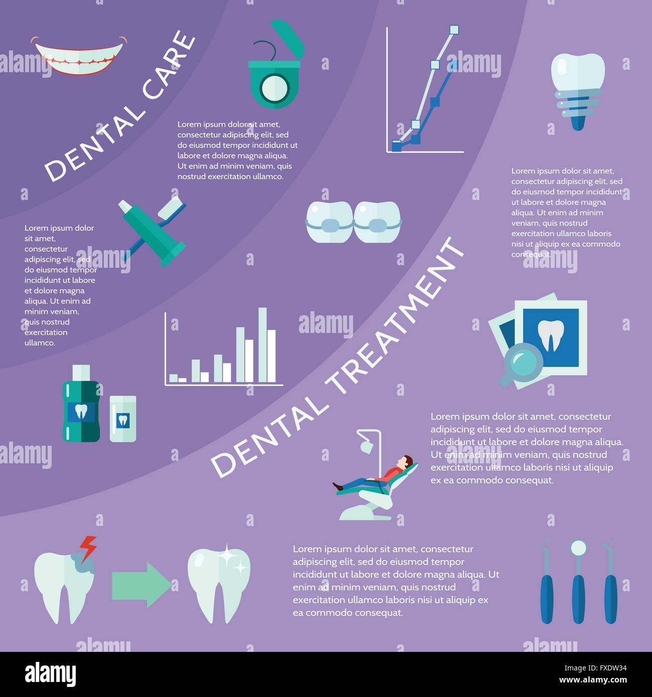 Dental Flat Color Infographic Stock Vector Image & Art - Alamy
