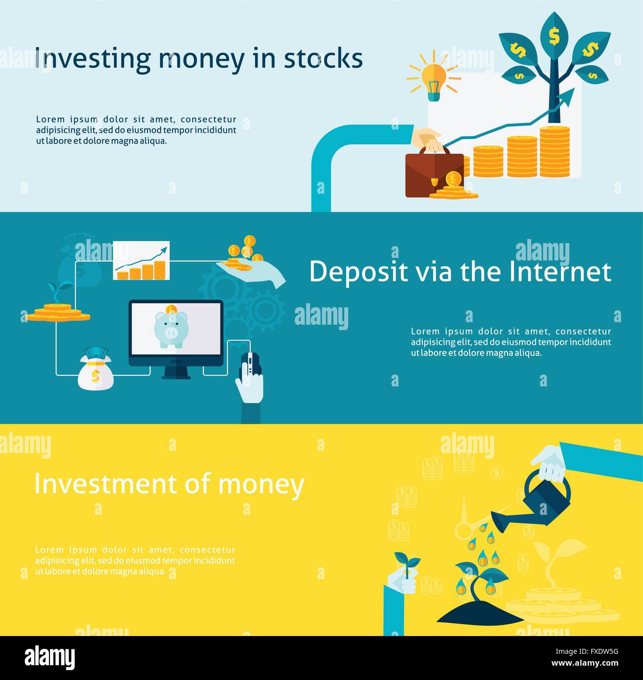 Investment Banner Set Stock Vector Image & Art - Alamy