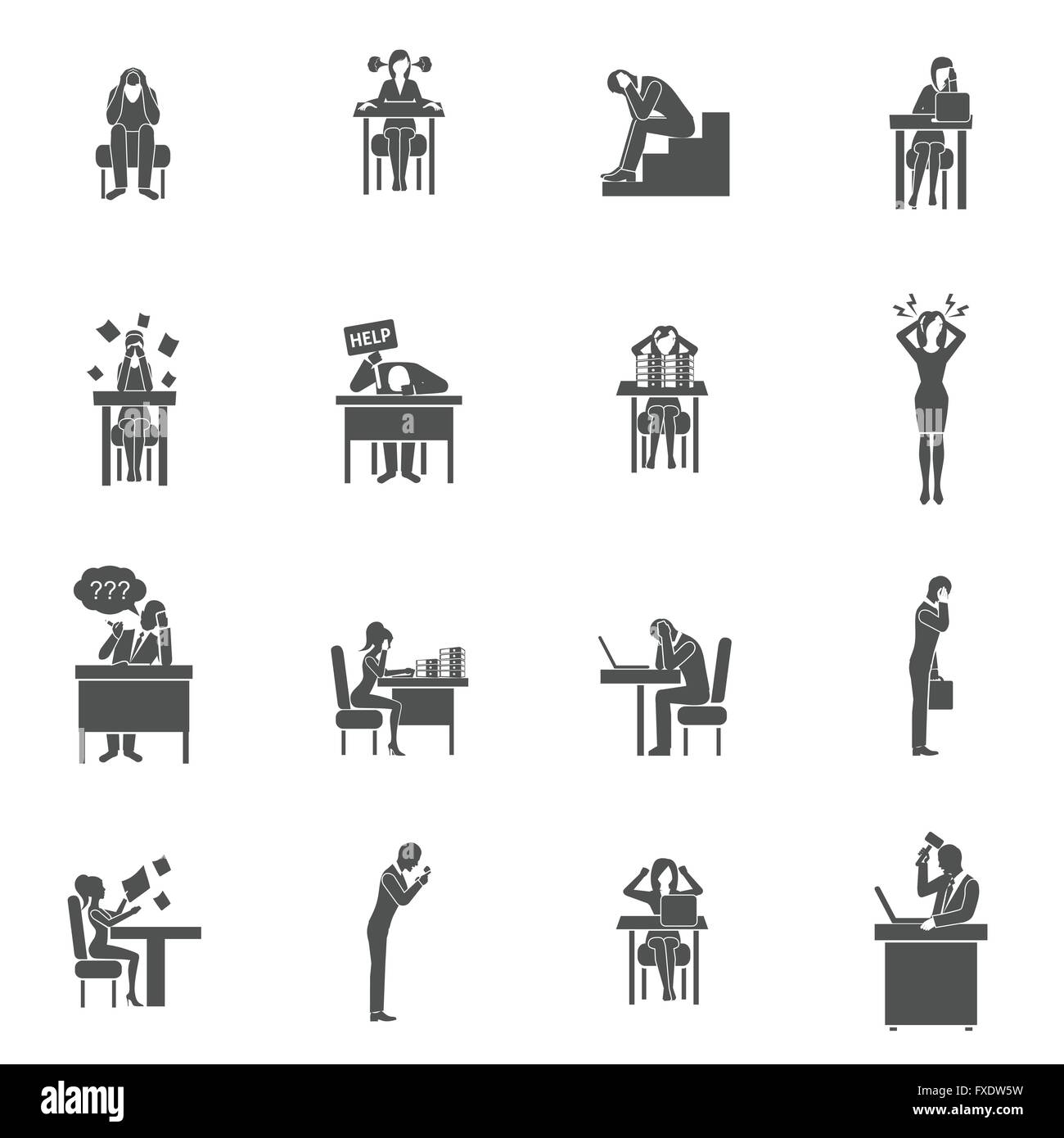 Frustration Icons Set Stock Vector Image & Art - Alamy