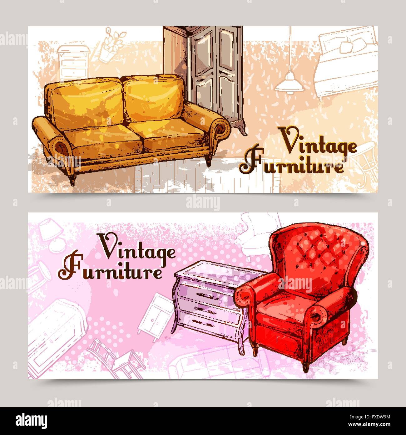 Furniture Banner Set Stock Vector Image & Art - Alamy