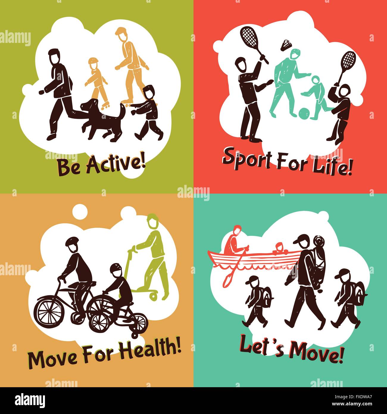 Physical Activity Set Stock Vector Image & Art - Alamy