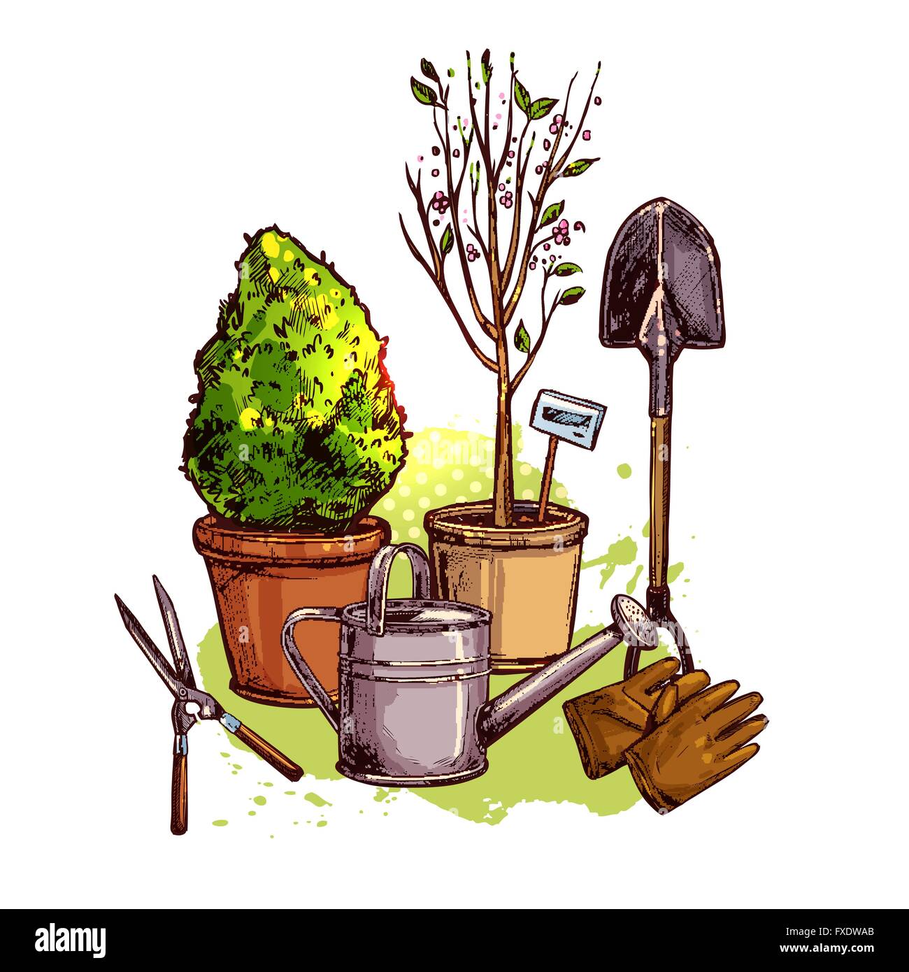 Garden Tools Set Stock Vector Image & Art - Alamy
