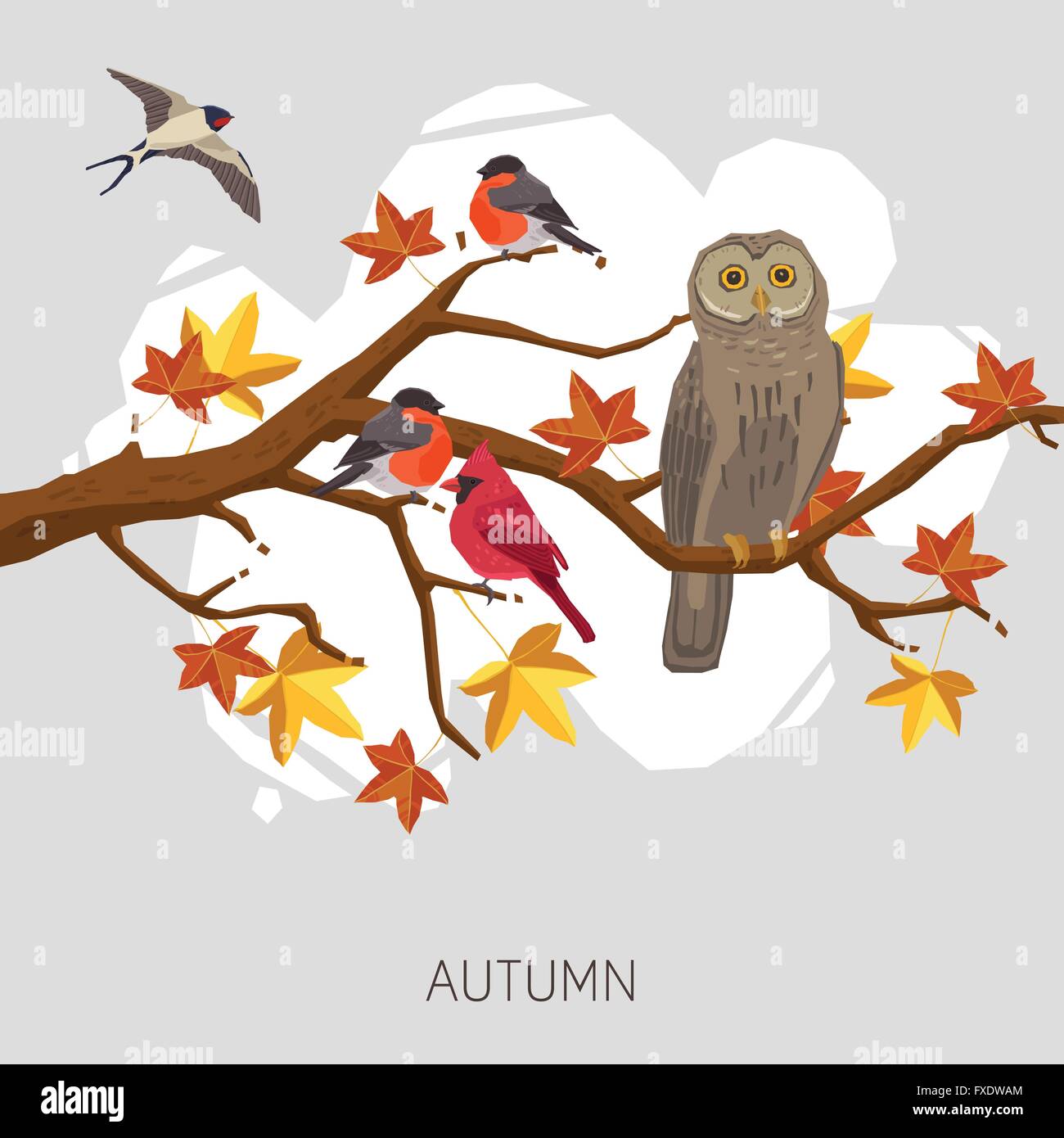 Flock of winter birds Stock Vector Images - Alamy