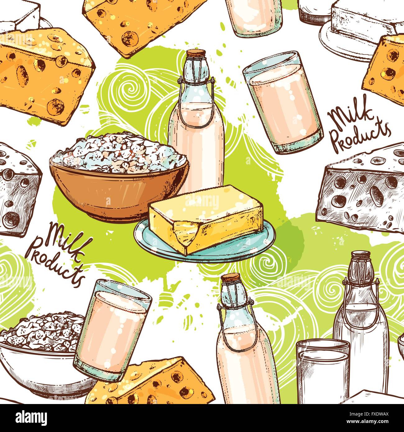 Milk Product Still Life Stock Vector Images Alamy