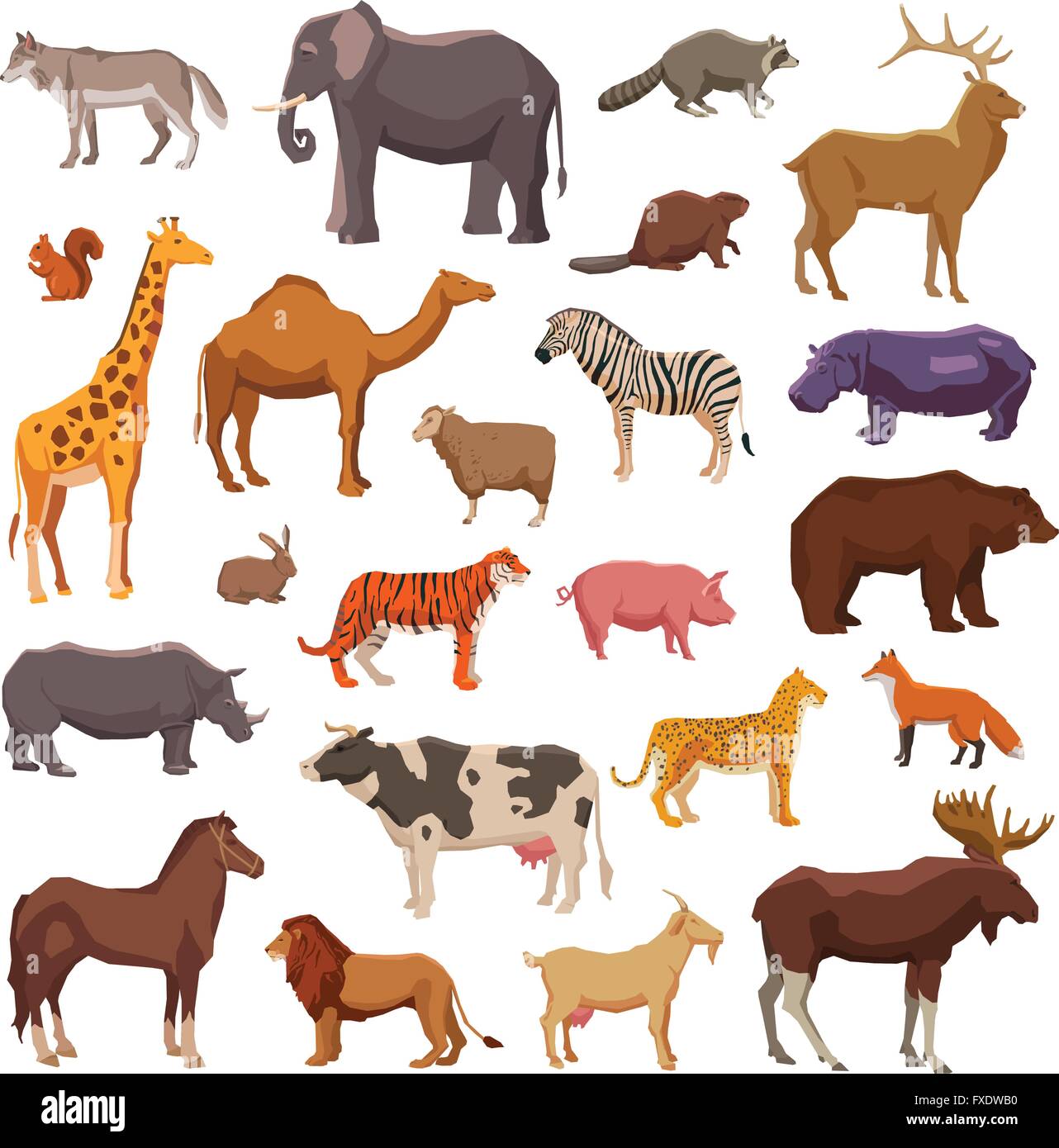 Big Animals Set Stock Vector Image & Art - Alamy