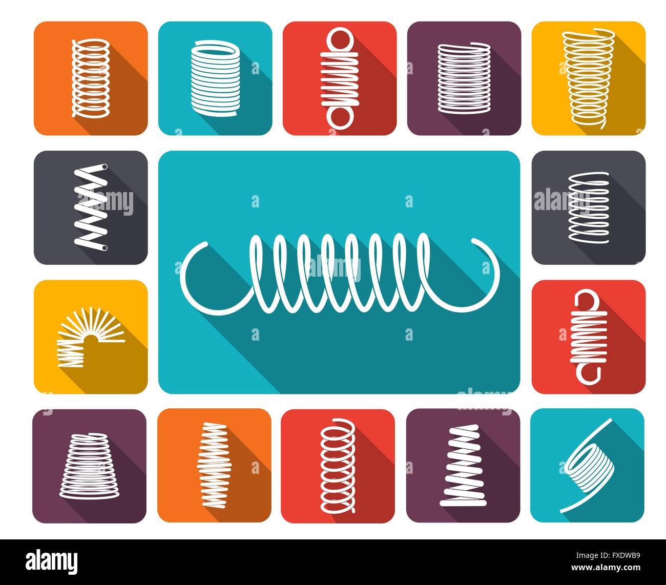 Spring Icons Colored Stock Vector Image & Art - Alamy