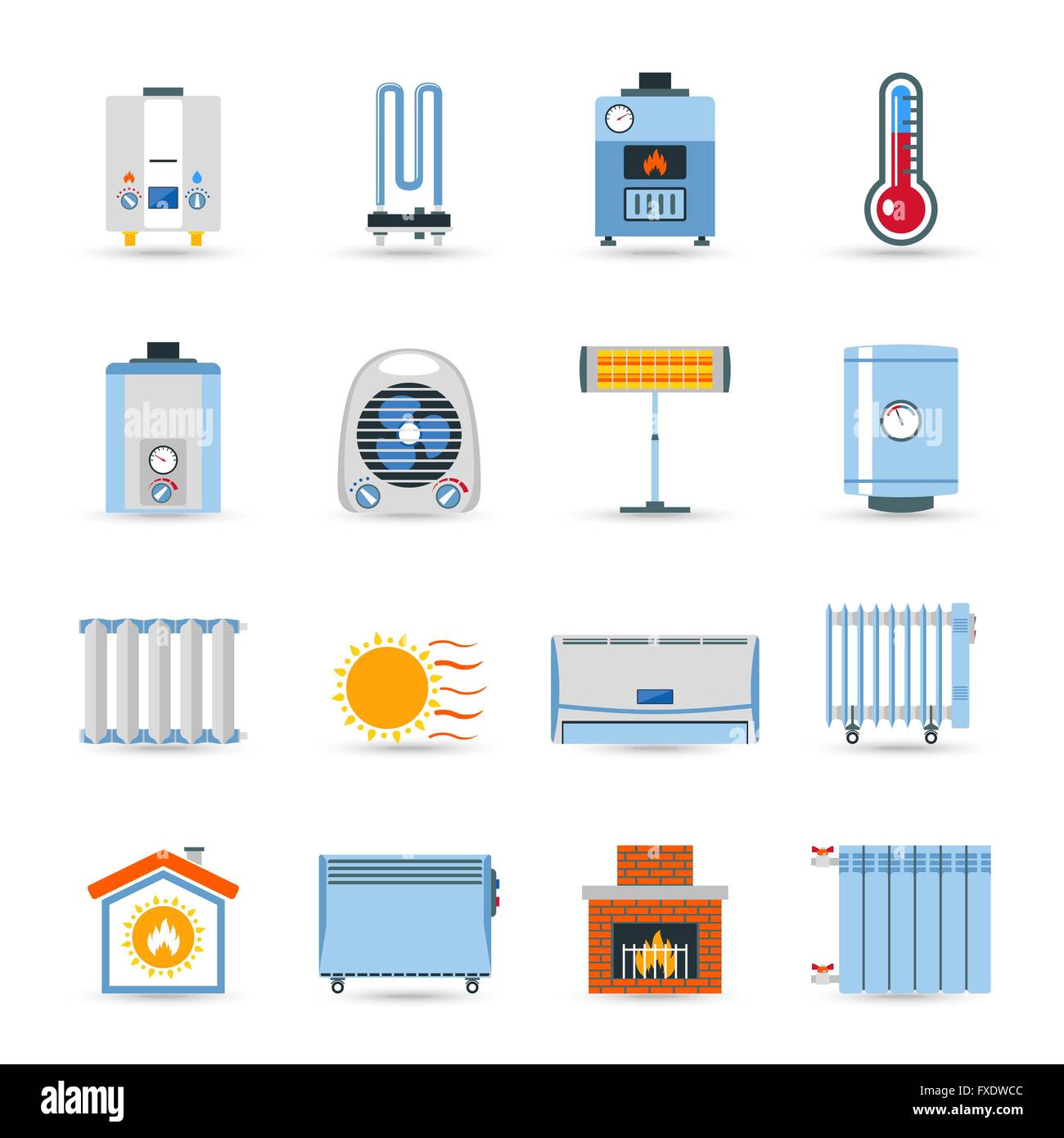Heating vector icon flat Stock Vector Images - Alamy