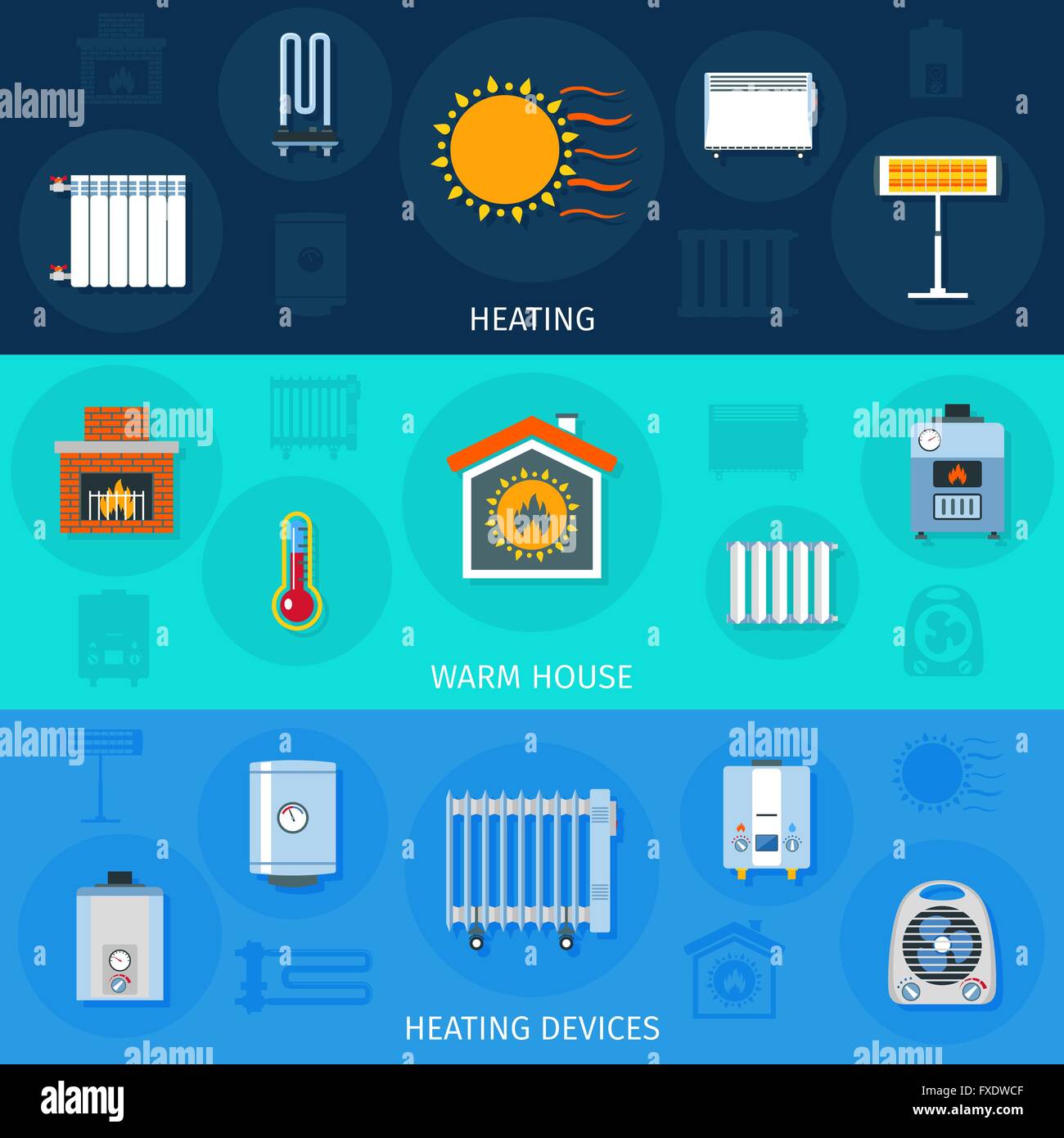 Heating Device Banner Set Stock Vector Image & Art - Alamy