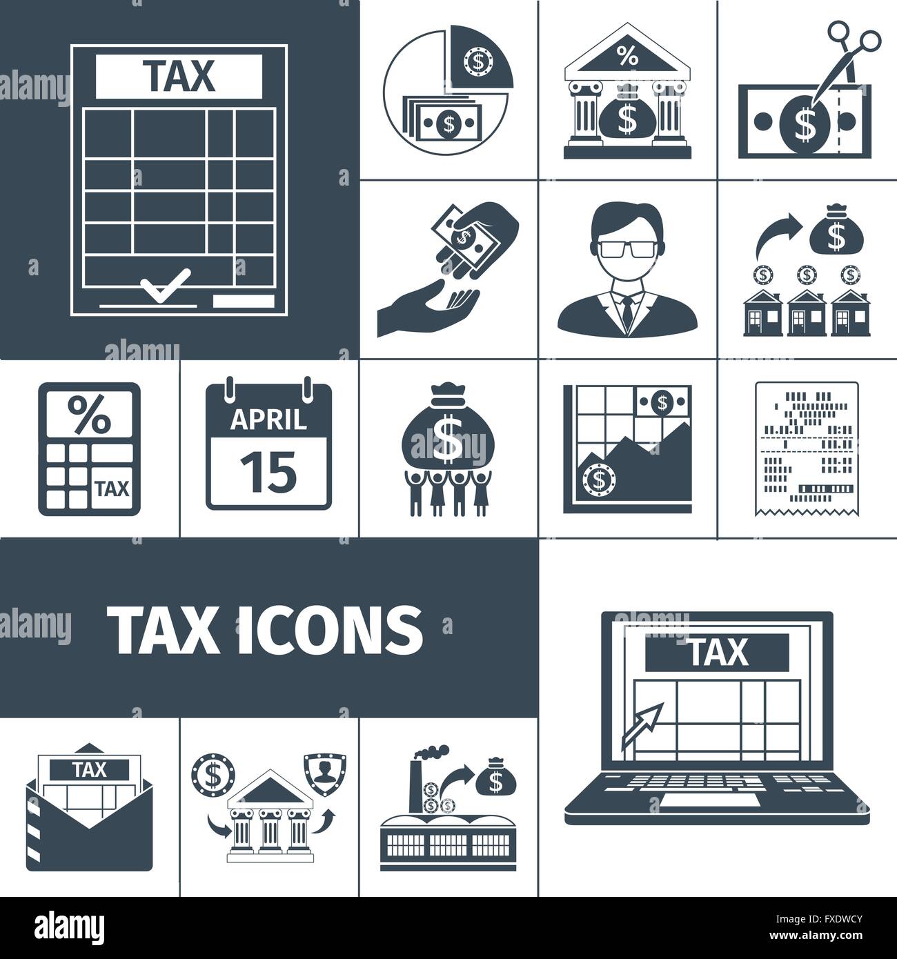 Tax payment vector black Stock Vector Images - Alamy