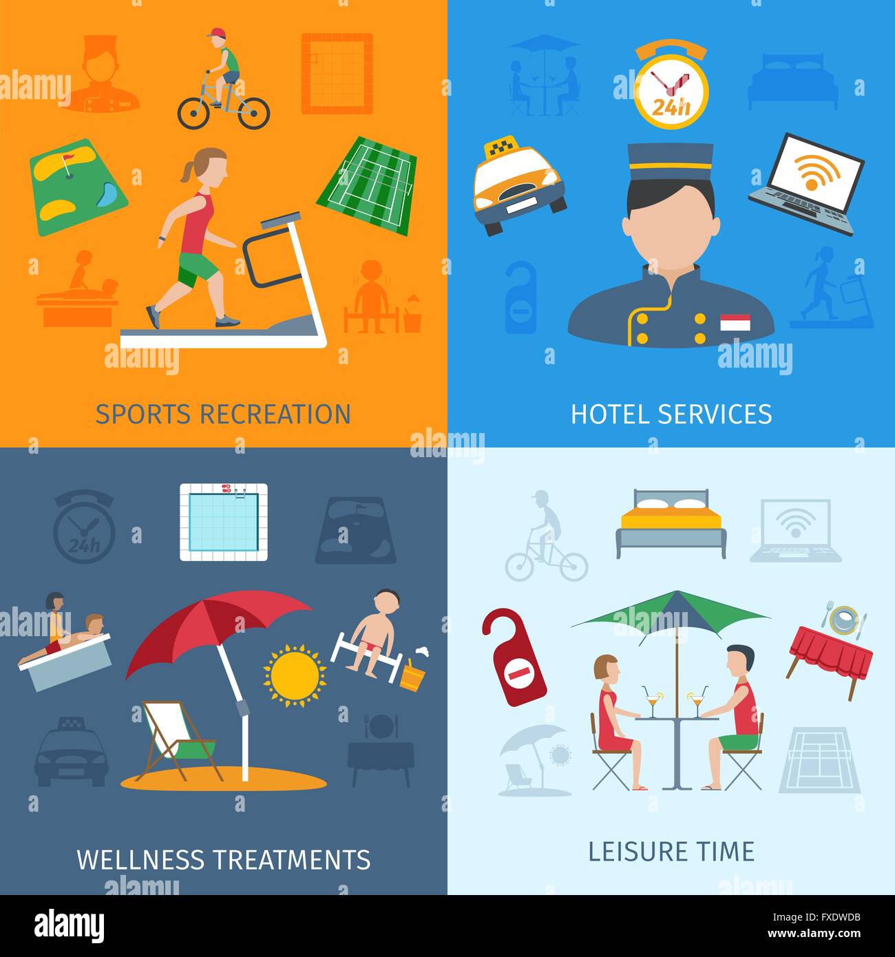 Hotel Services Set Stock Vector Image & Art - Alamy