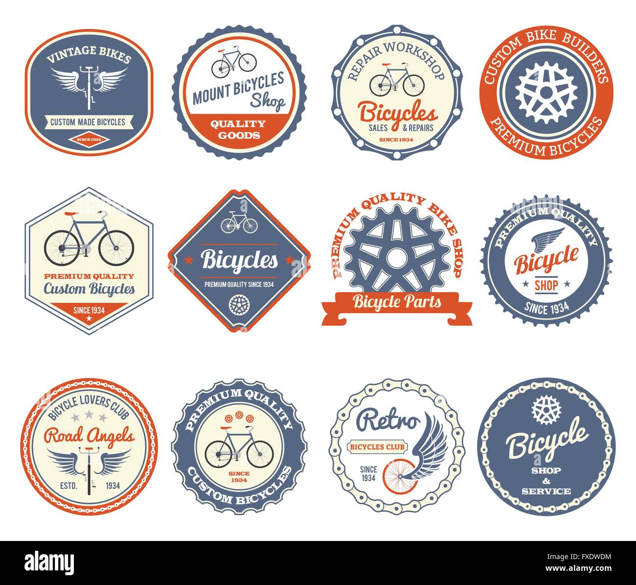 Cycling Emblems Set Stock Vector Image & Art - Alamy