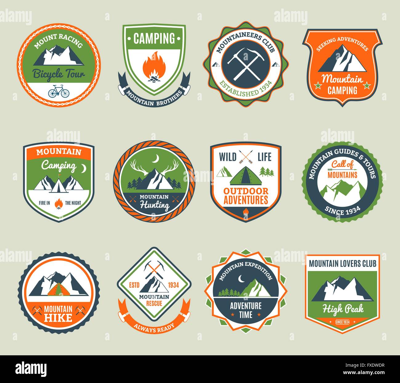 Mountain Adventure Emblems Stock Vector Image & Art - Alamy