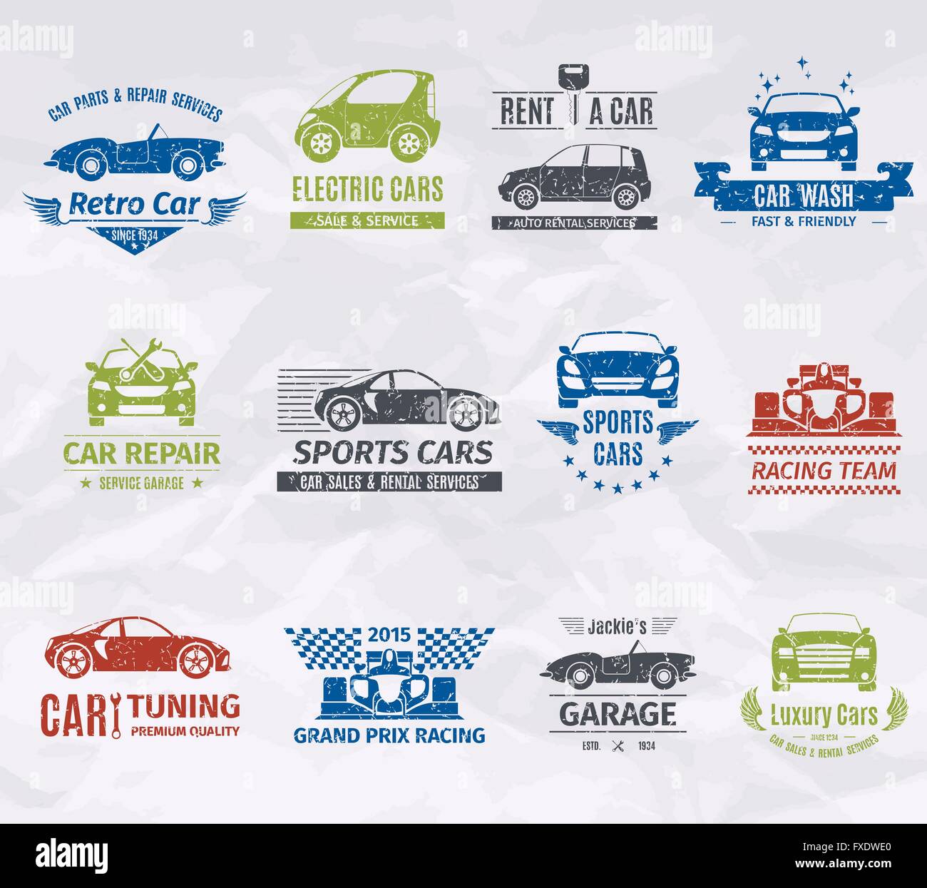 Car Logo Stamps Stock Vector Image & Art - Alamy