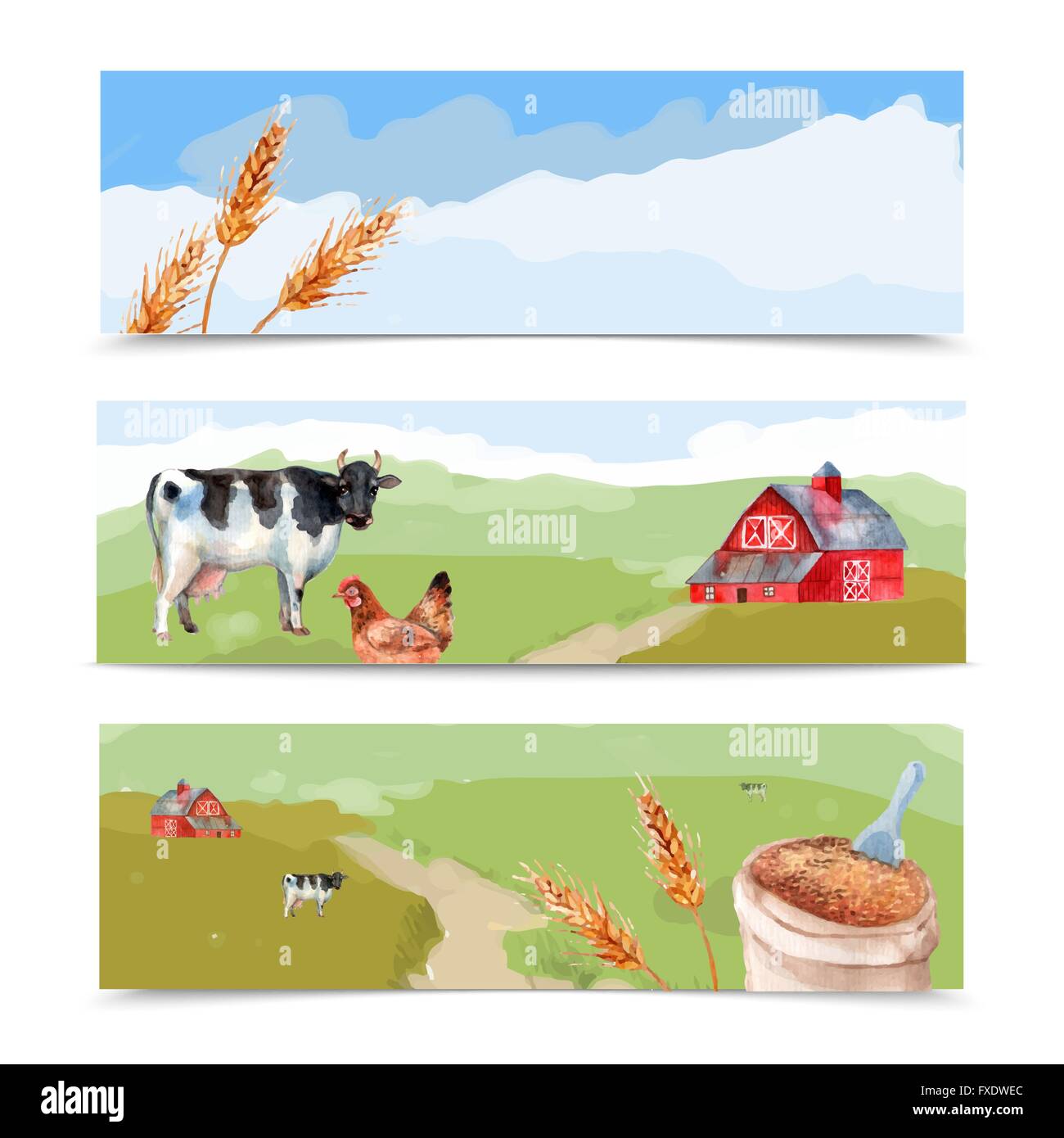 Farm Banners Set Stock Vector Image & Art - Alamy