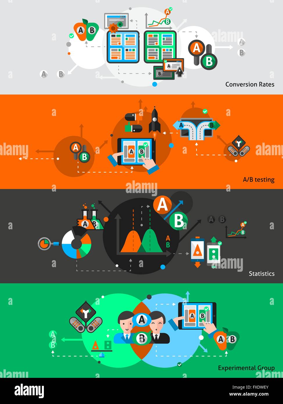 A-b Testing Banner Set Stock Vector Image & Art - Alamy