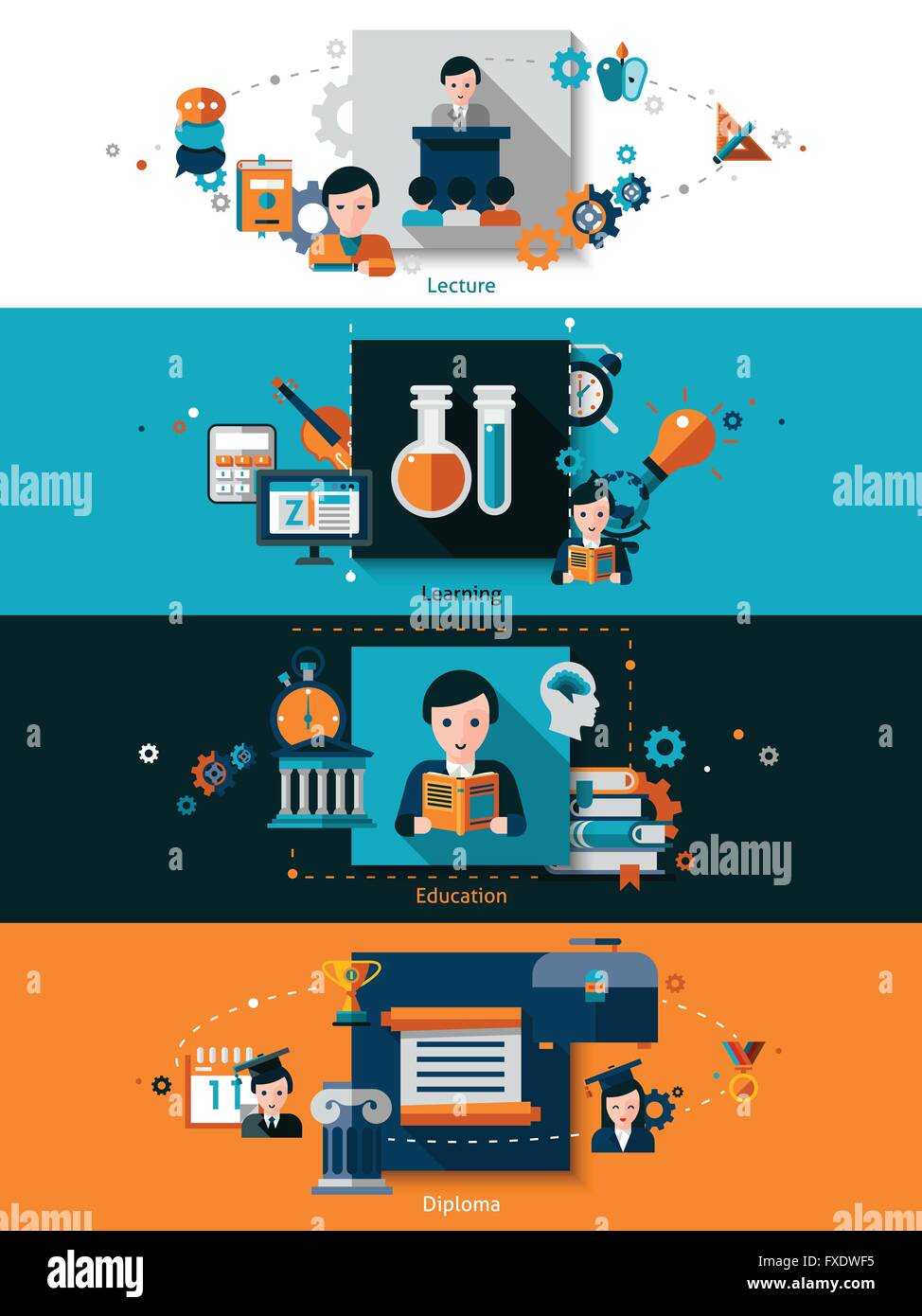 University Banner Set Stock Vector Image & Art - Alamy