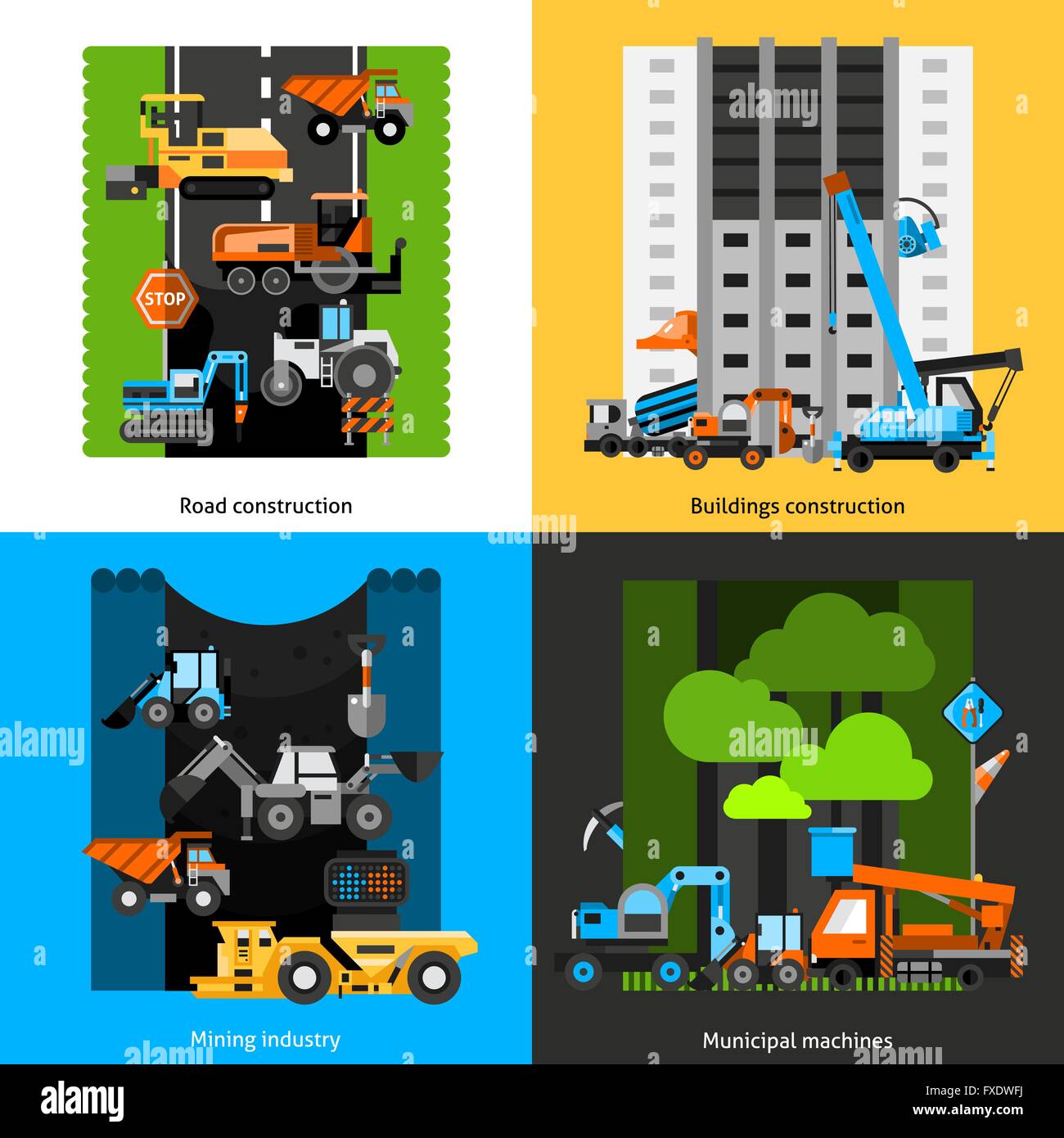 Construction Industry Icons Set Stock Vector Image & Art - Alamy