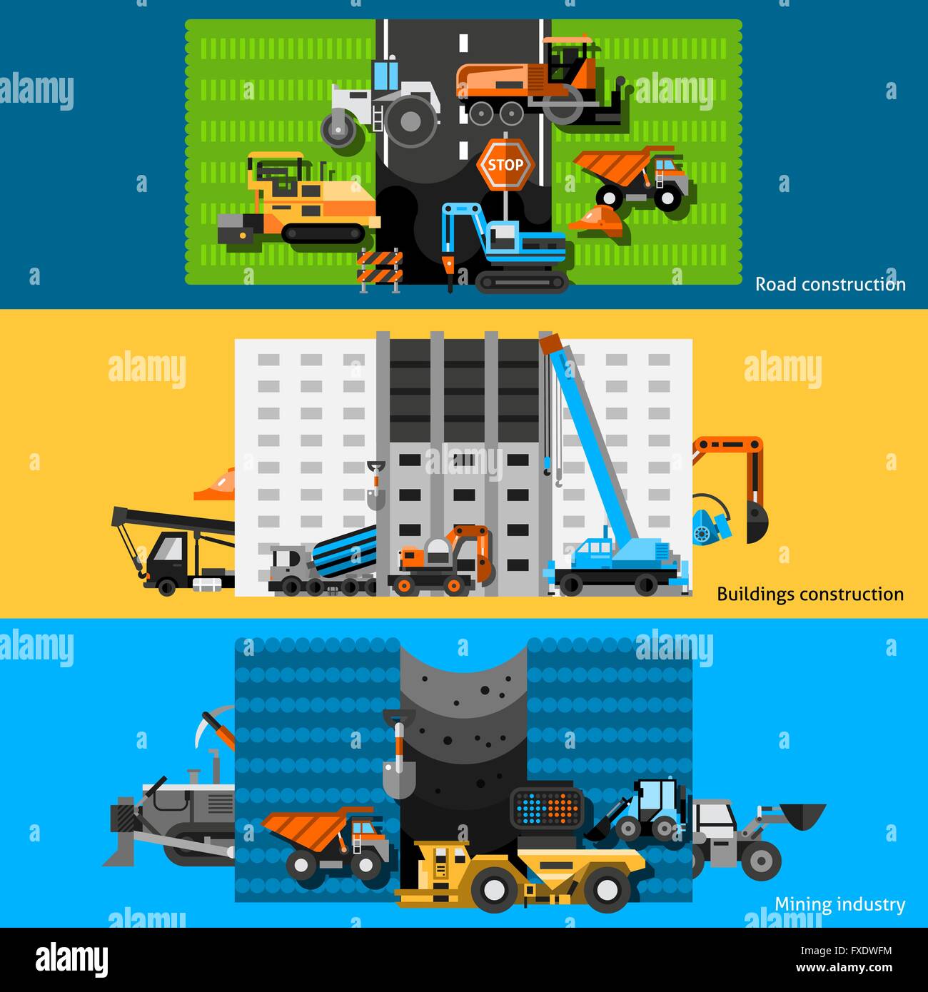 Banners excavator hi-res stock photography and images - Alamy