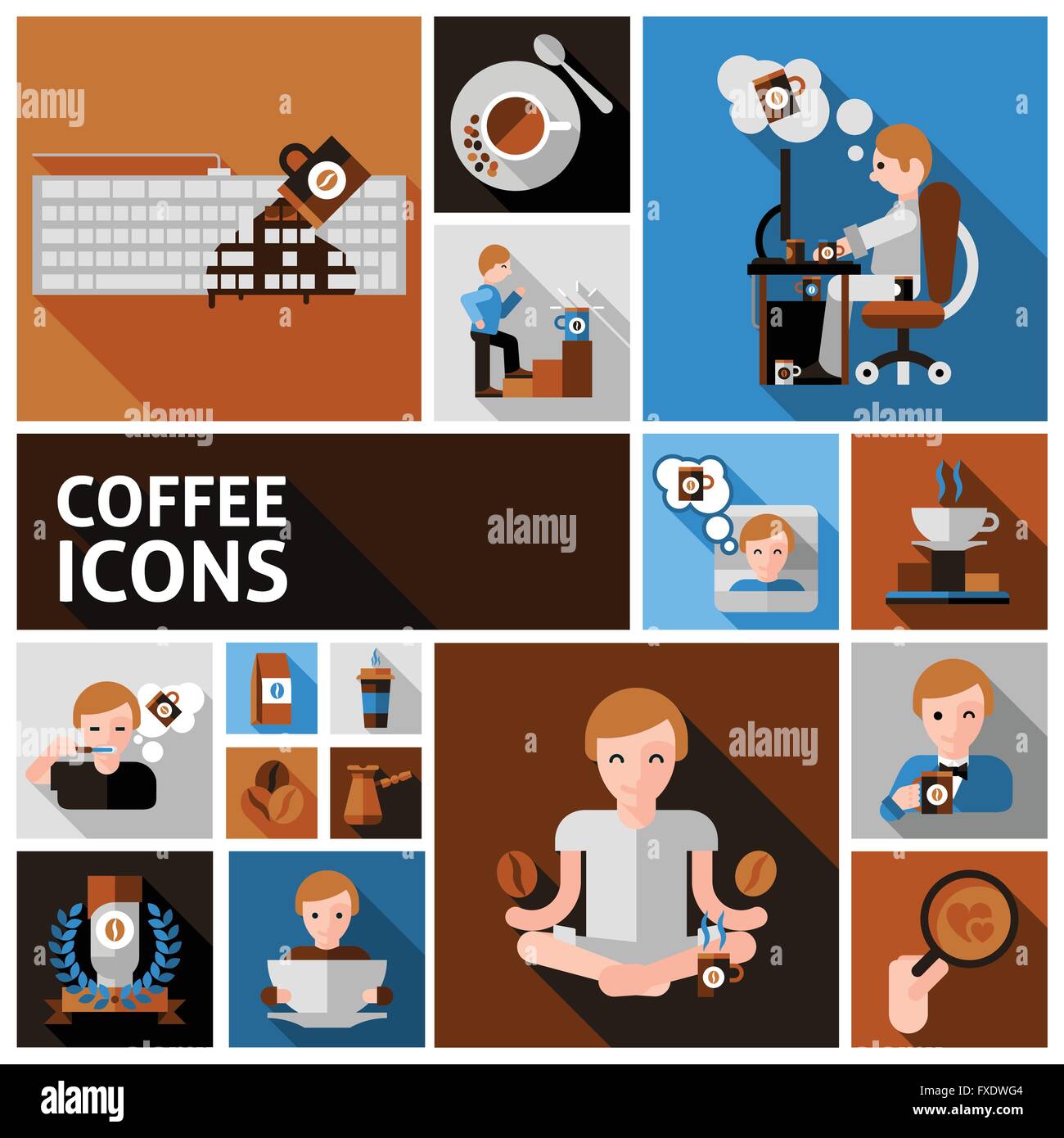 Coffee Icons Set Stock Vector Image & Art - Alamy