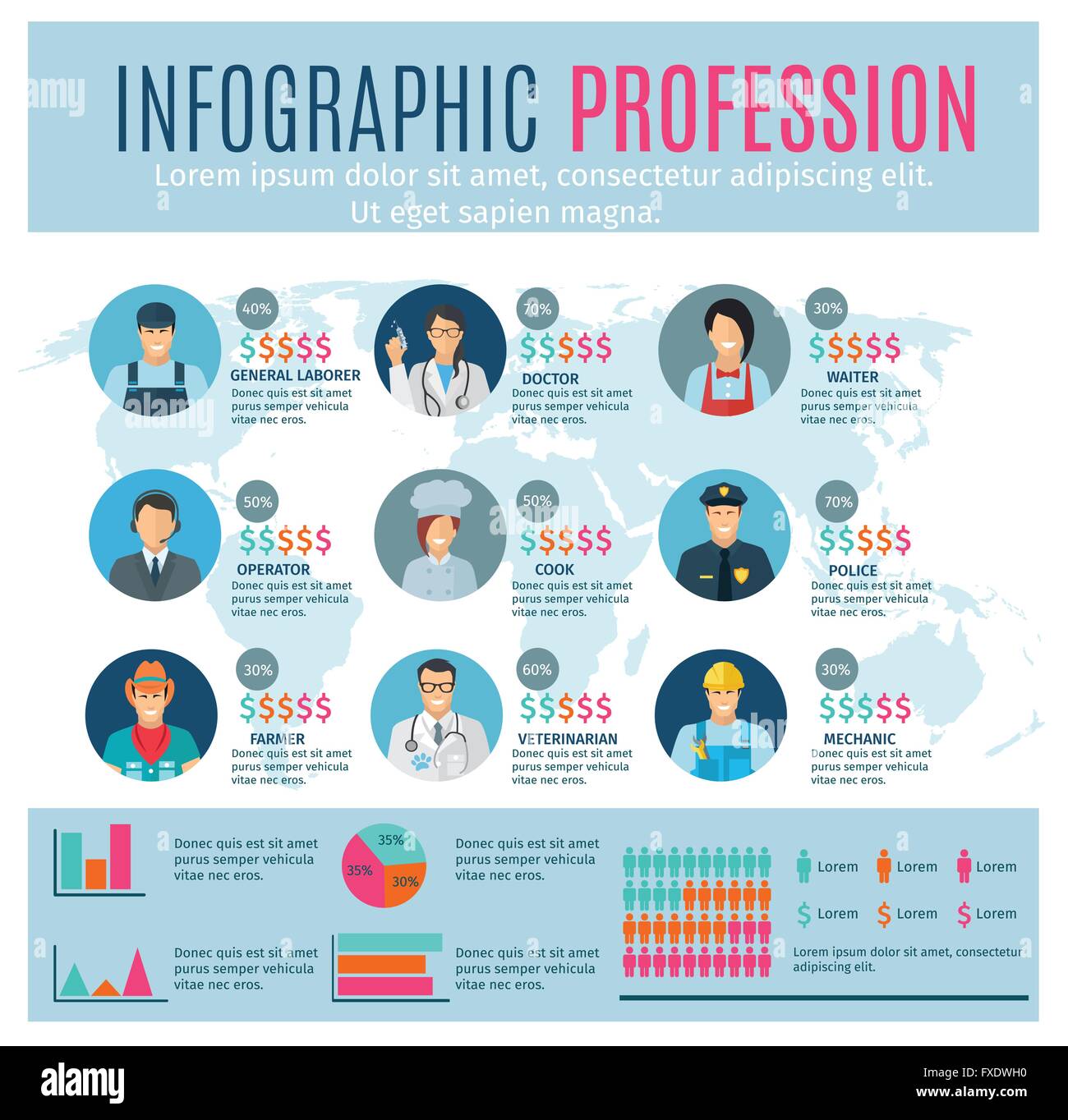 Professions Infographics Set Stock Vector Image & Art - Alamy