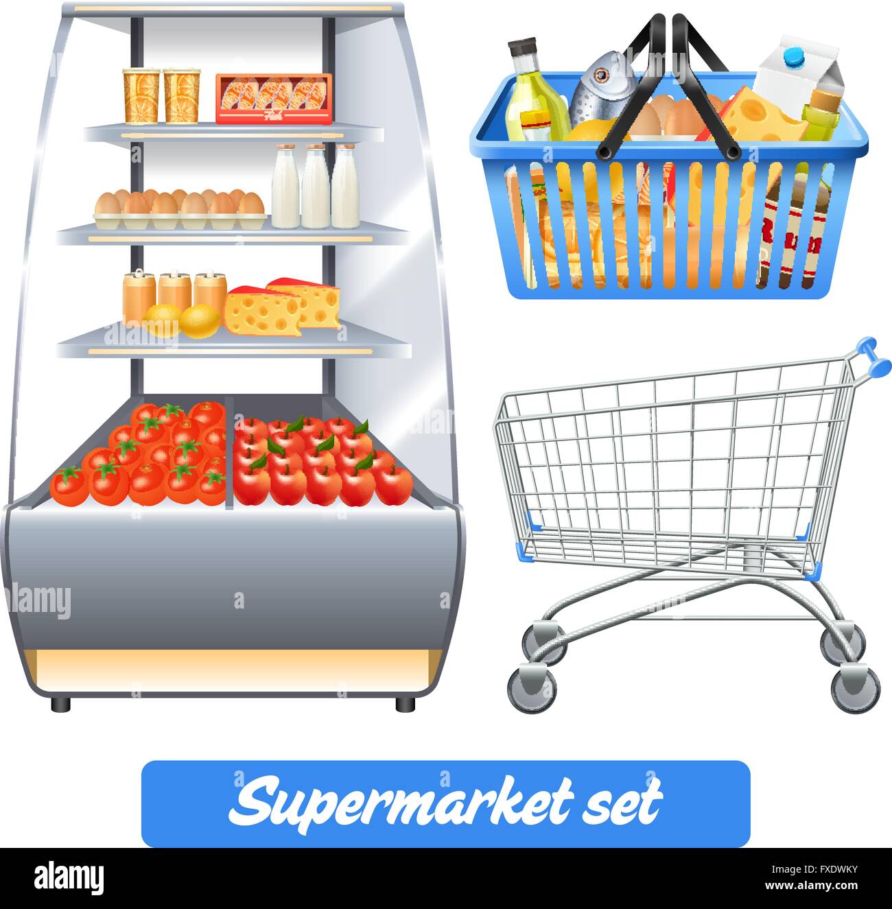 Products in supermarket shelf Stock Vector Images - Alamy