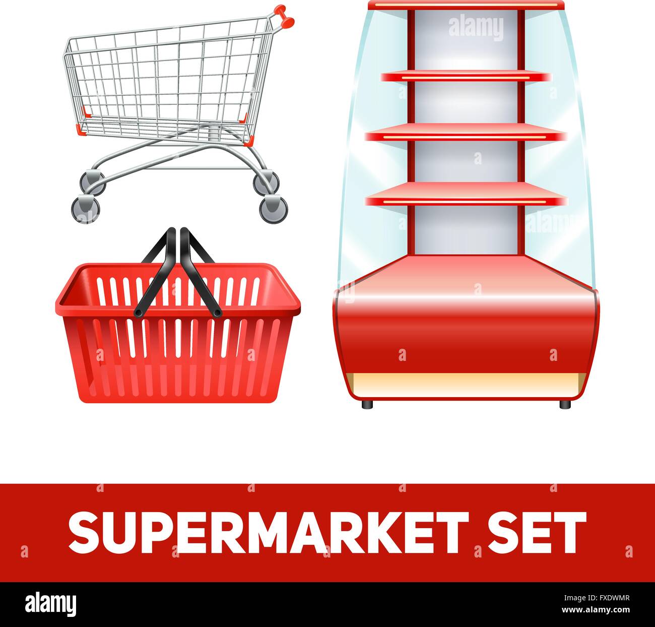 Supermarket Realistic Set Stock Vector Image & Art - Alamy