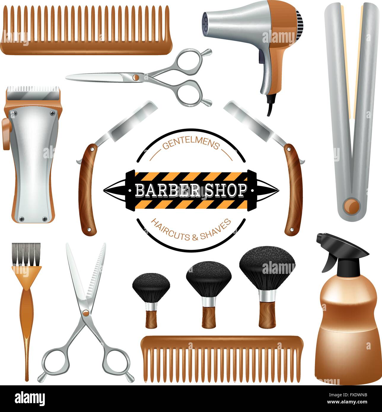 Barbershop tools set Stock Vector Image & Art - Alamy