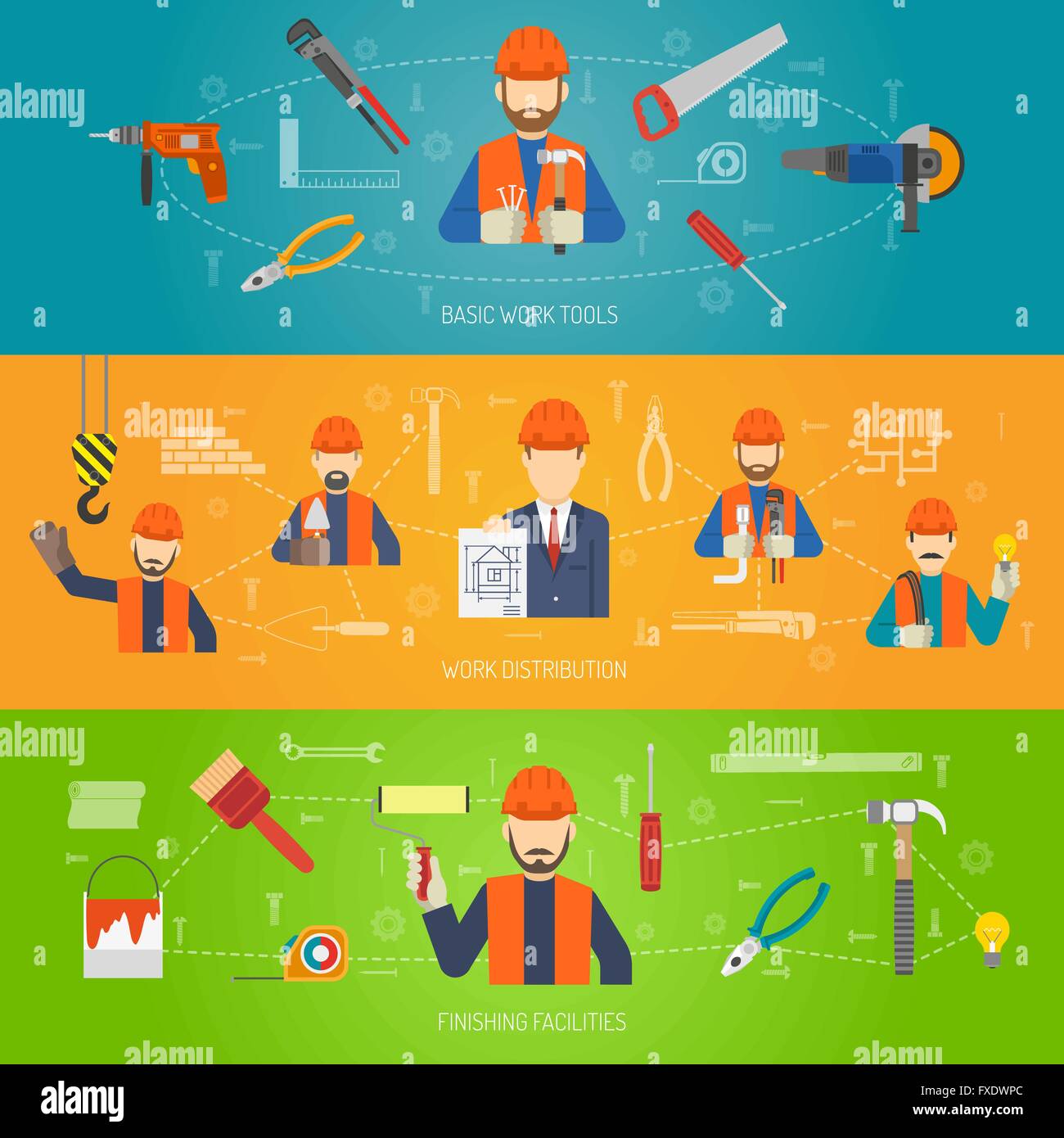 Construction Banner Set Stock Vector Image & Art - Alamy